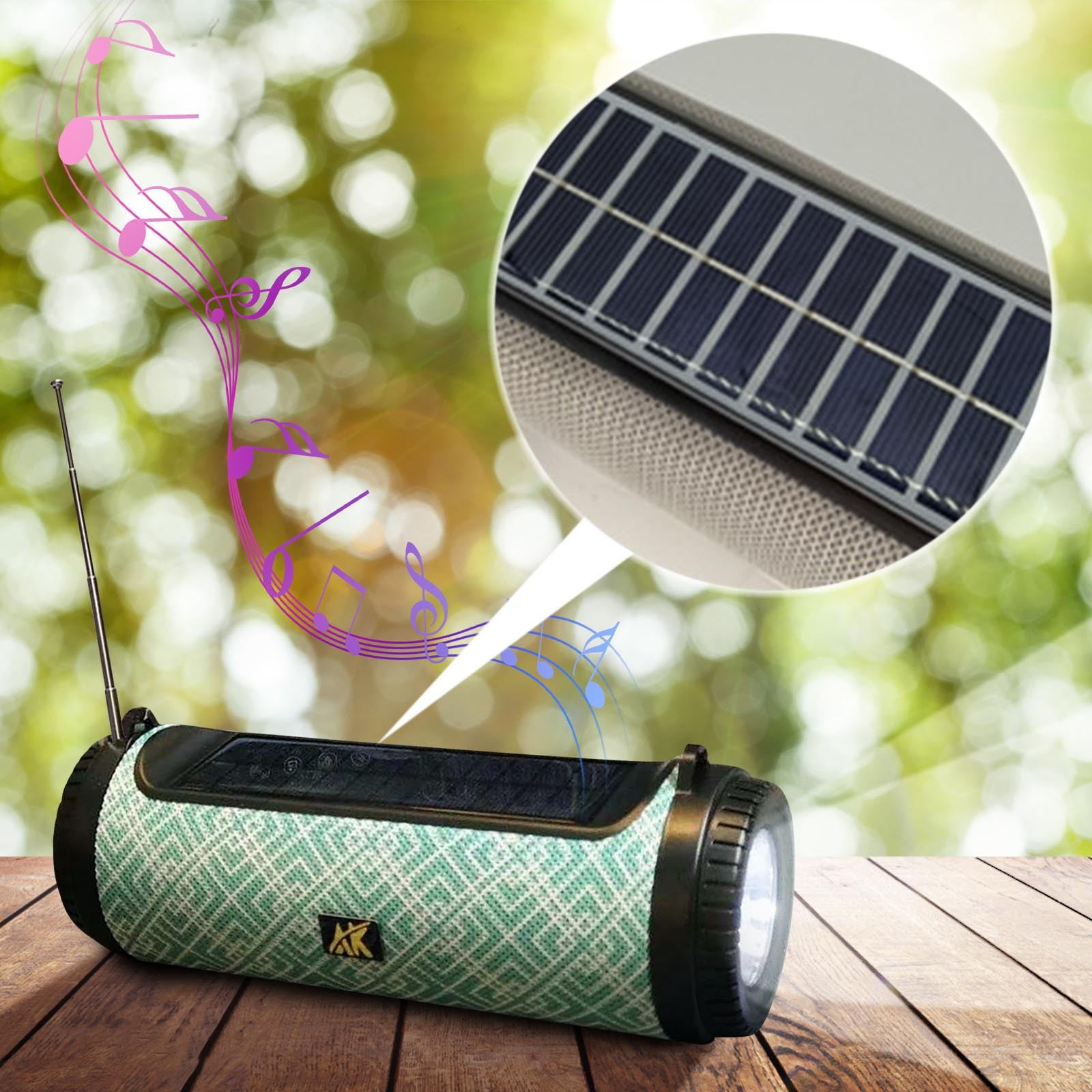 Hwkond Wireless Bluetooth Speaker Solar Powered Wireless Bluetooth ...