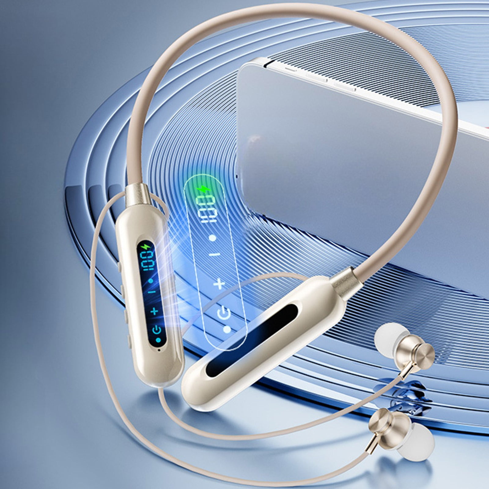 Hwkond Workout Neckband Headphones Hanging Neck Earphones Wireless ...