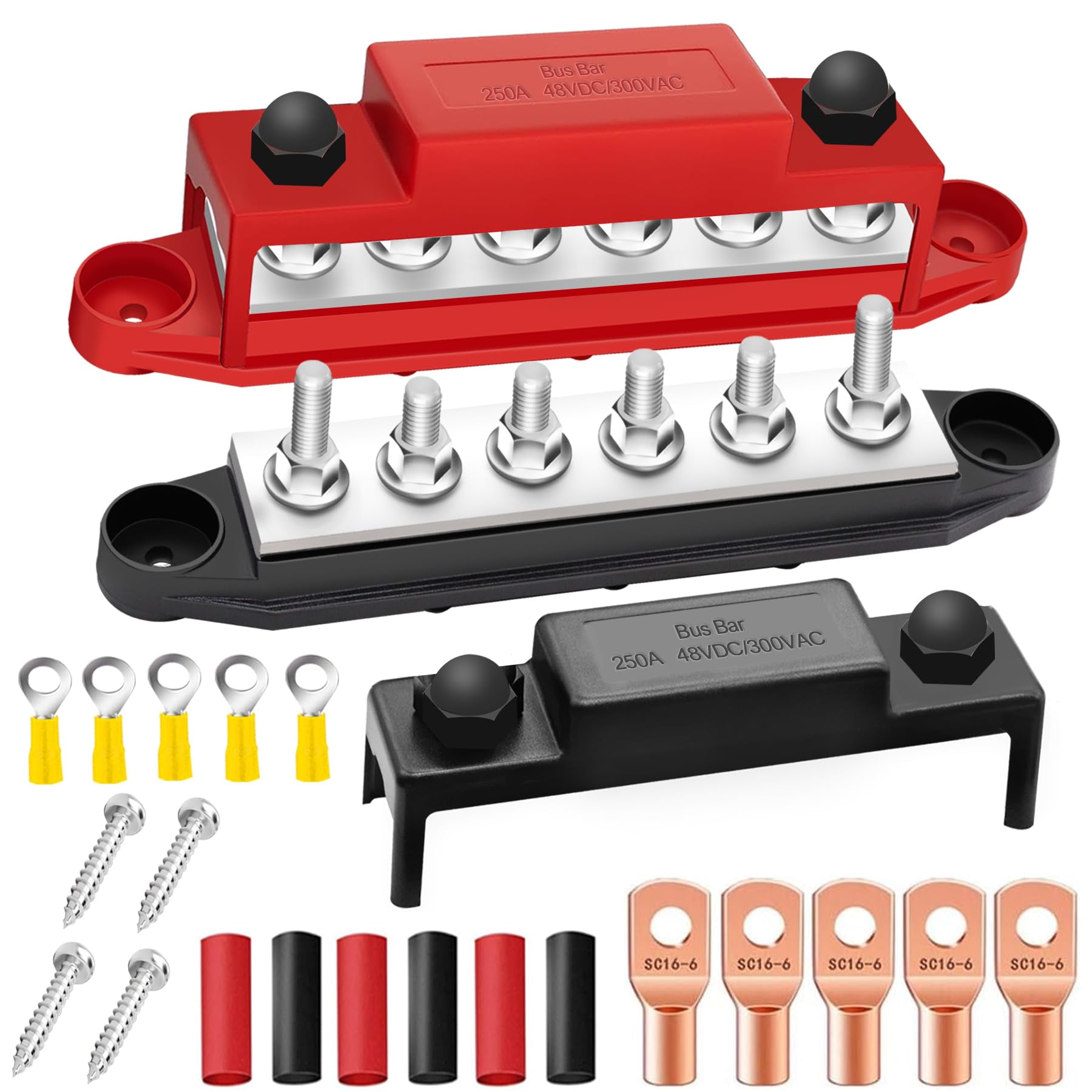 maierke 250A Bus Bar 12V Marine 1/4" Power Block Automotive Busbar ...