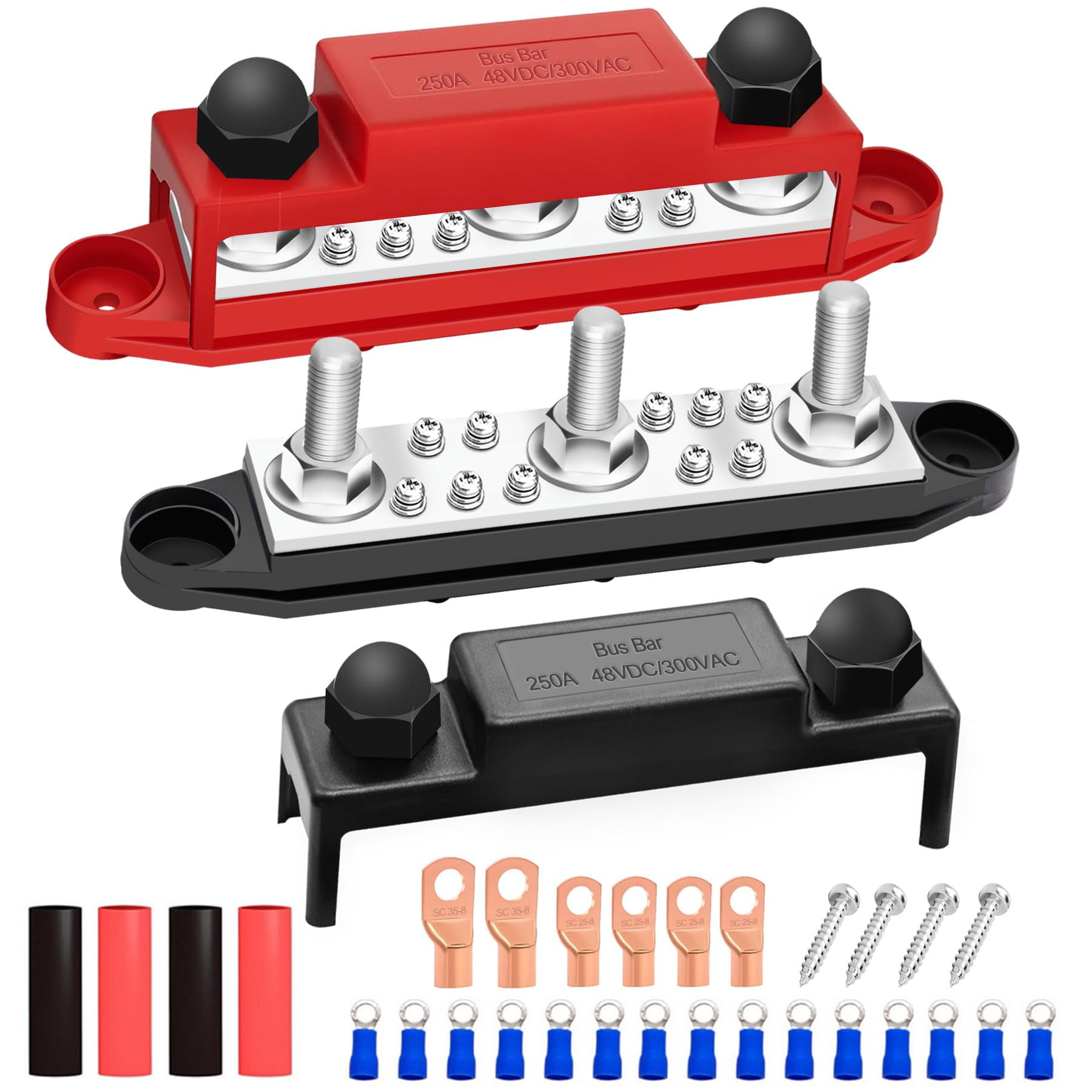 maierke 250A Bus Bar 12V Marine 5/16" Power Distribution Block Automotive Busbar Terminal Block ...