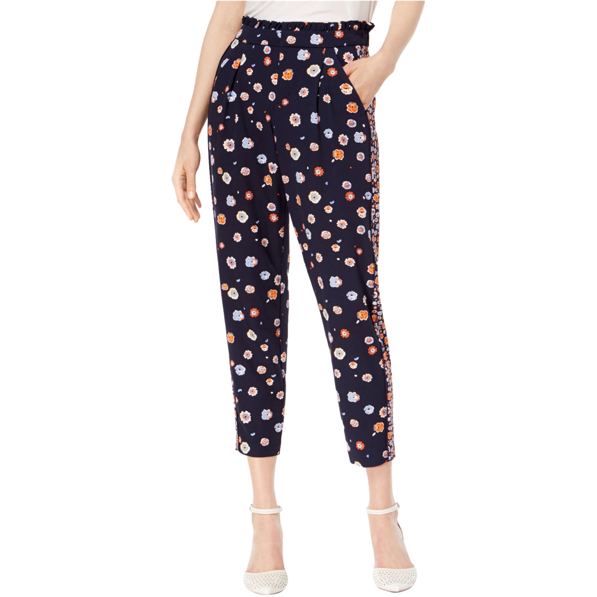 Maison Jules Womens Pull-On Casual Cropped Pants - Walmart.com