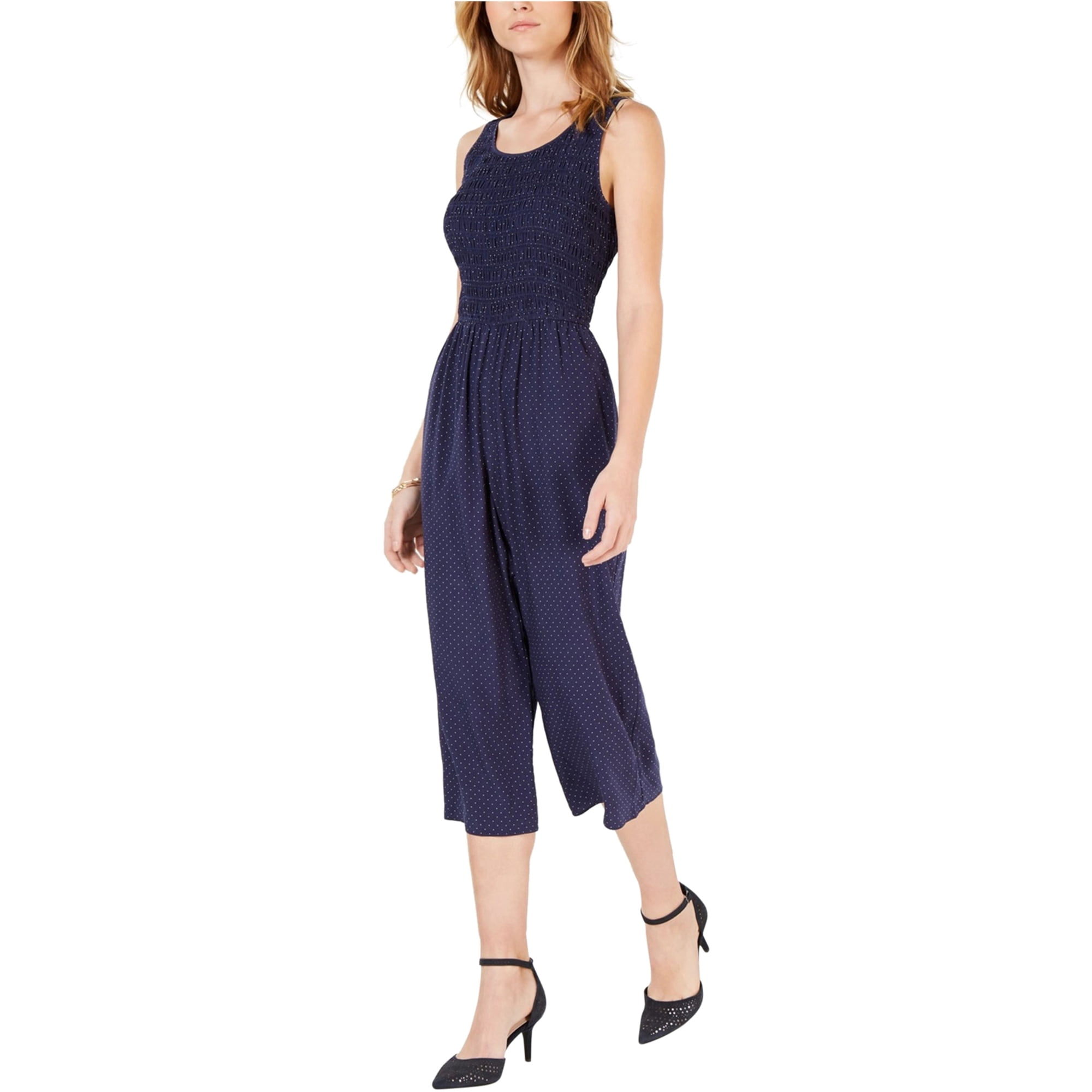 Maison Jules Womens Smocked Jumpsuit - Walmart.com