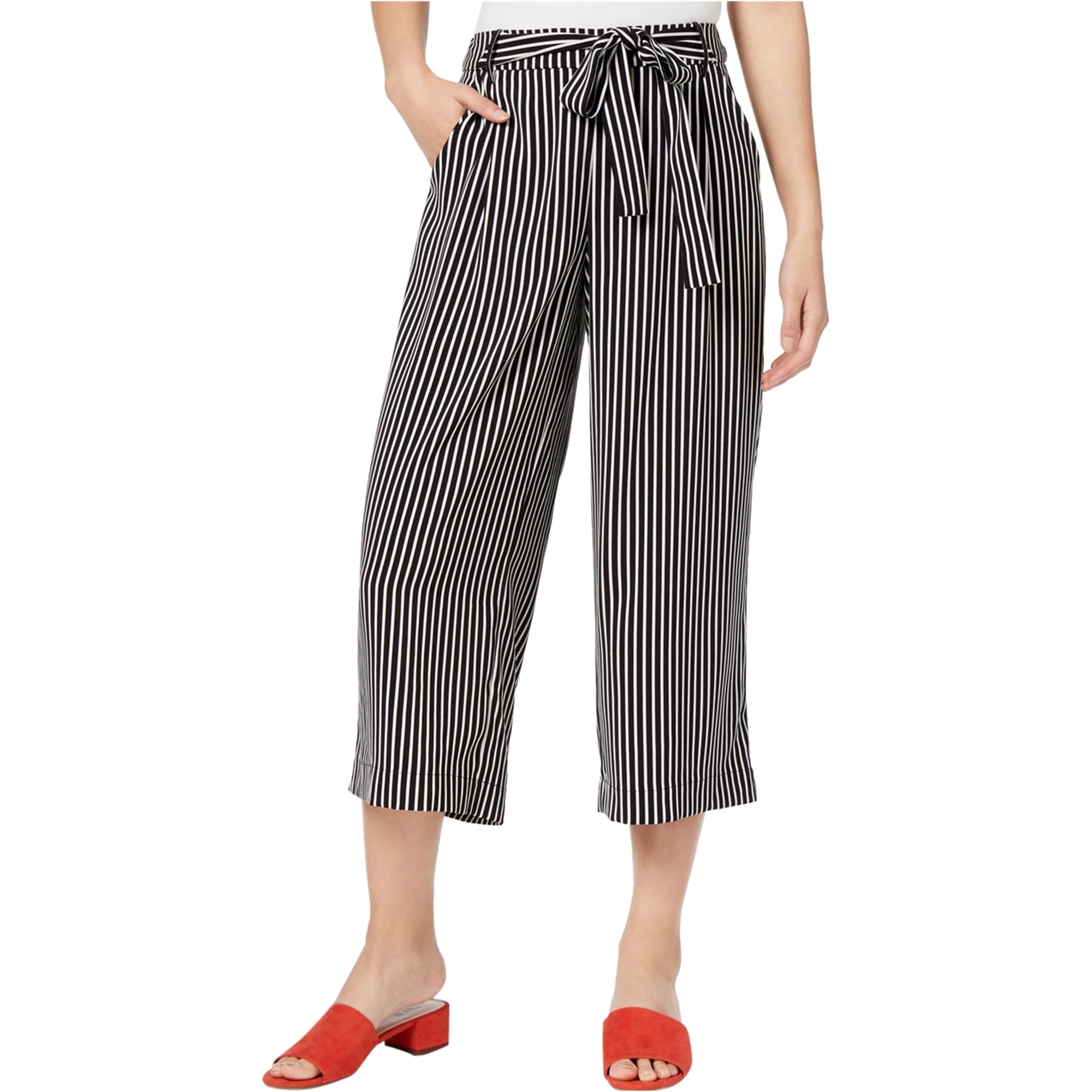 Maison Jules Womens Tie-Front Culotte Pants - Walmart.com