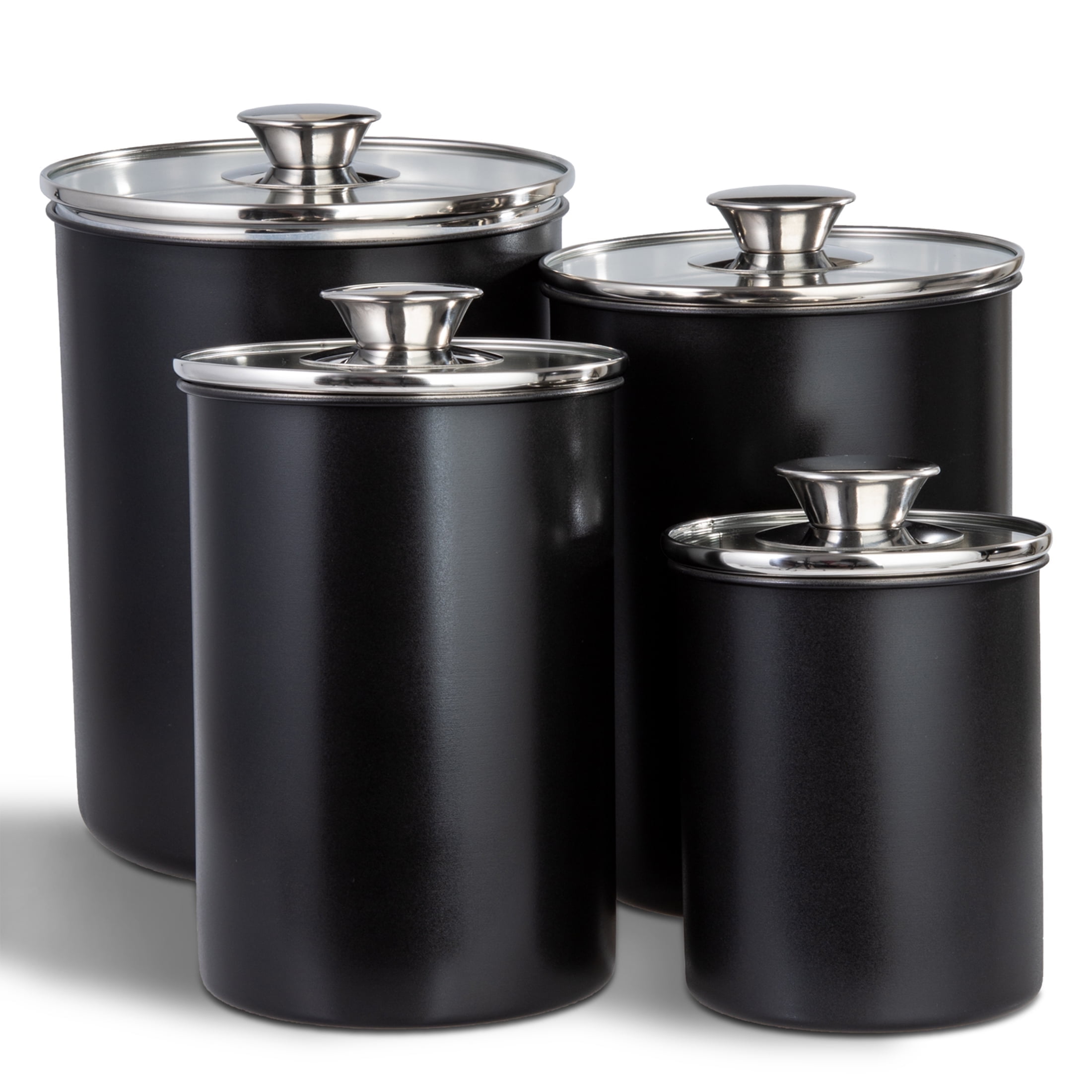 Malmo 4-Piece Kitchen Canister Storage Set, Carbon Steel, Anti ...