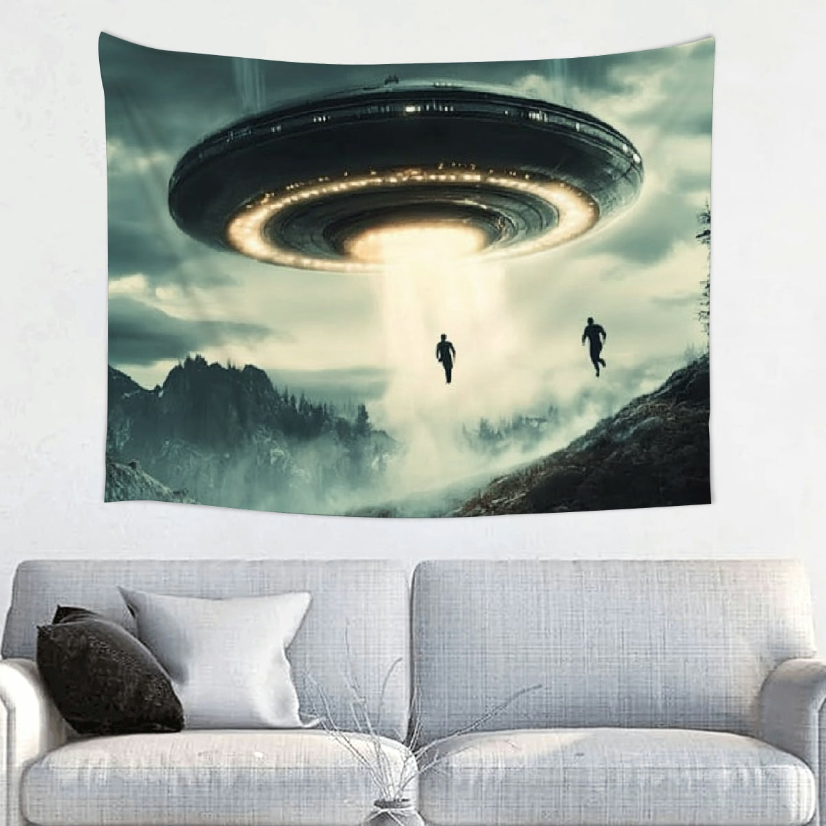 man flying object sci-fi Decorations for Dorm, 100% Polyester for ...