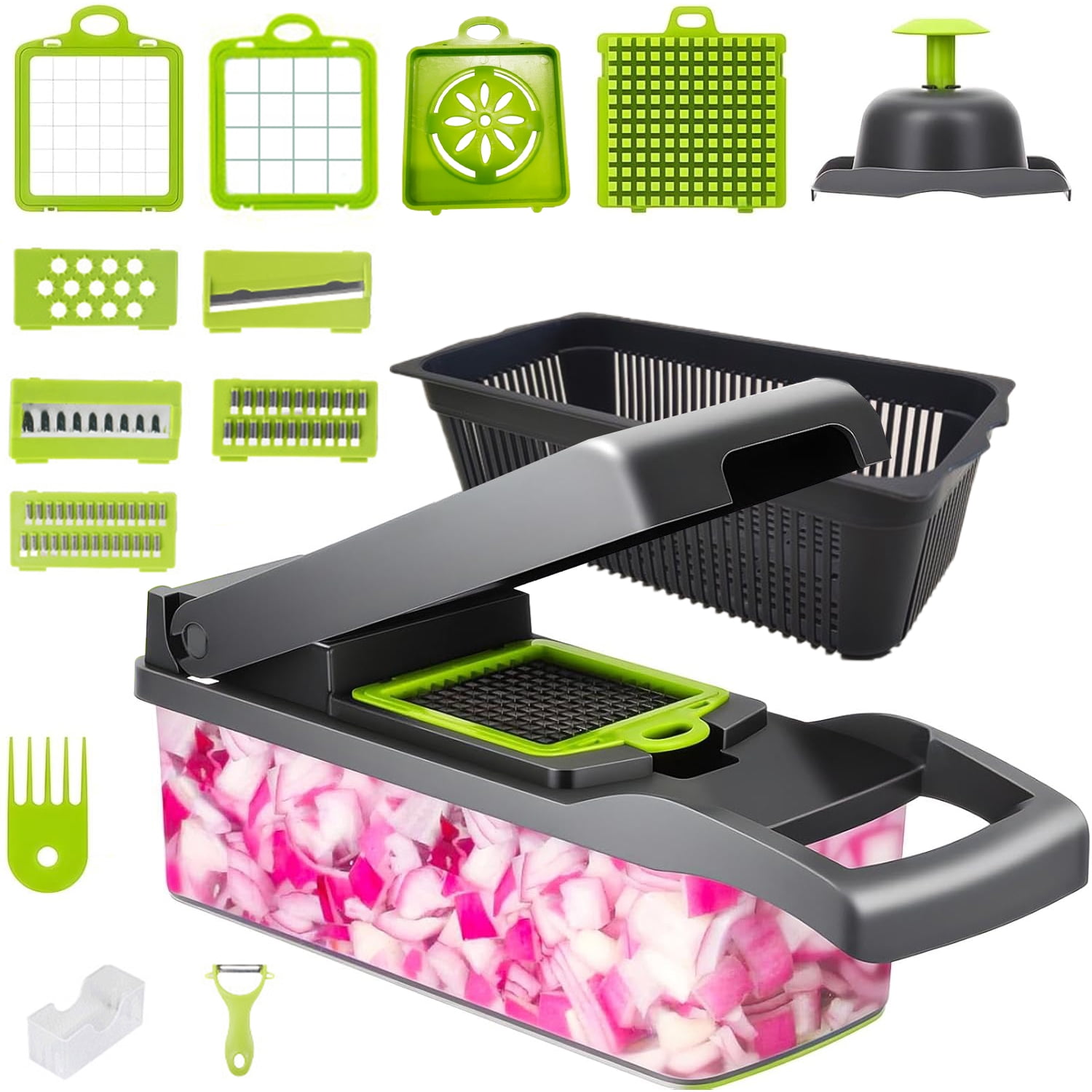 Behome Mandoline Slicer, 16-in-1 Multi-Functional Kitchen Gadget Set ...