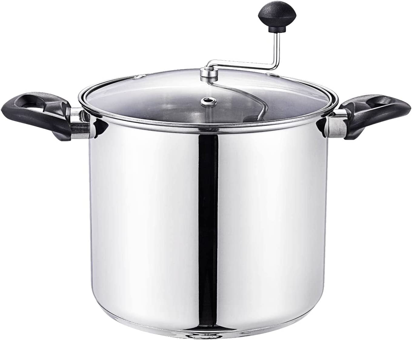 Manual Stovetop Popcorn Popper, Stainless Steel Popcorn Maker with ...