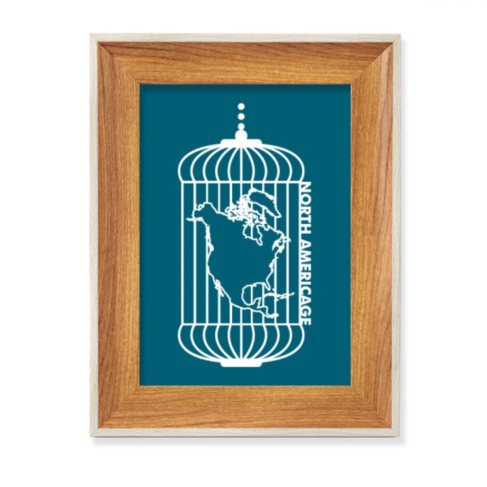 map cage continent north amedesktop wooden photo frame display picture ...