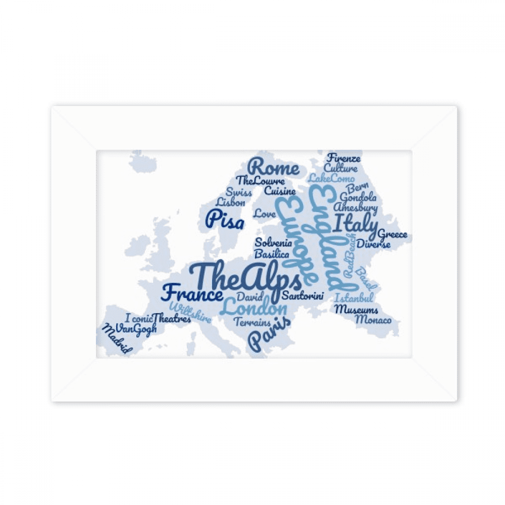 map eu landmark geography wordcloud photo mount frame picture art ...