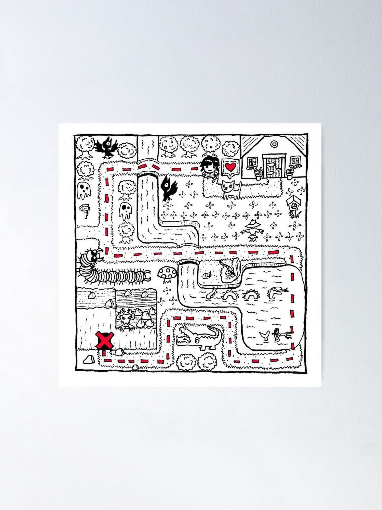 map inspired by retro video games Poster - Walmart.com
