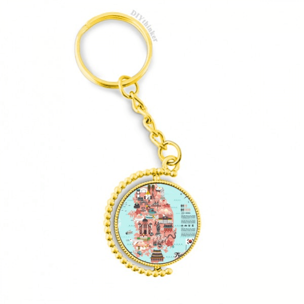 map landmarks of korea metal connector key chain accessory en keyholder ...