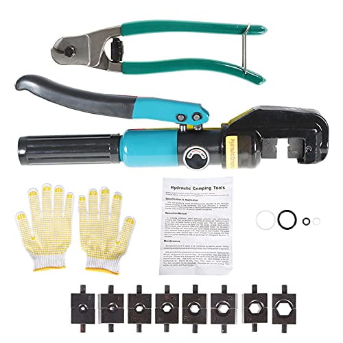 marddpair 10 Ton Hydraulic Cable Lug Crimper Cable Crimping Tool with 9 ...