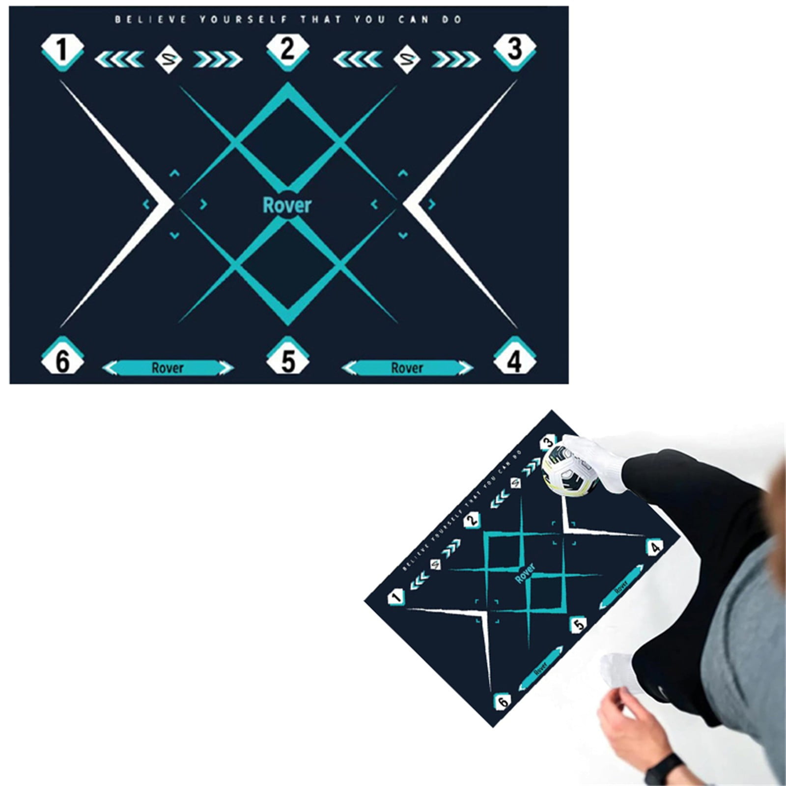 marioyuzhang Christmas Special Offers Football Footstep Training Mat ...