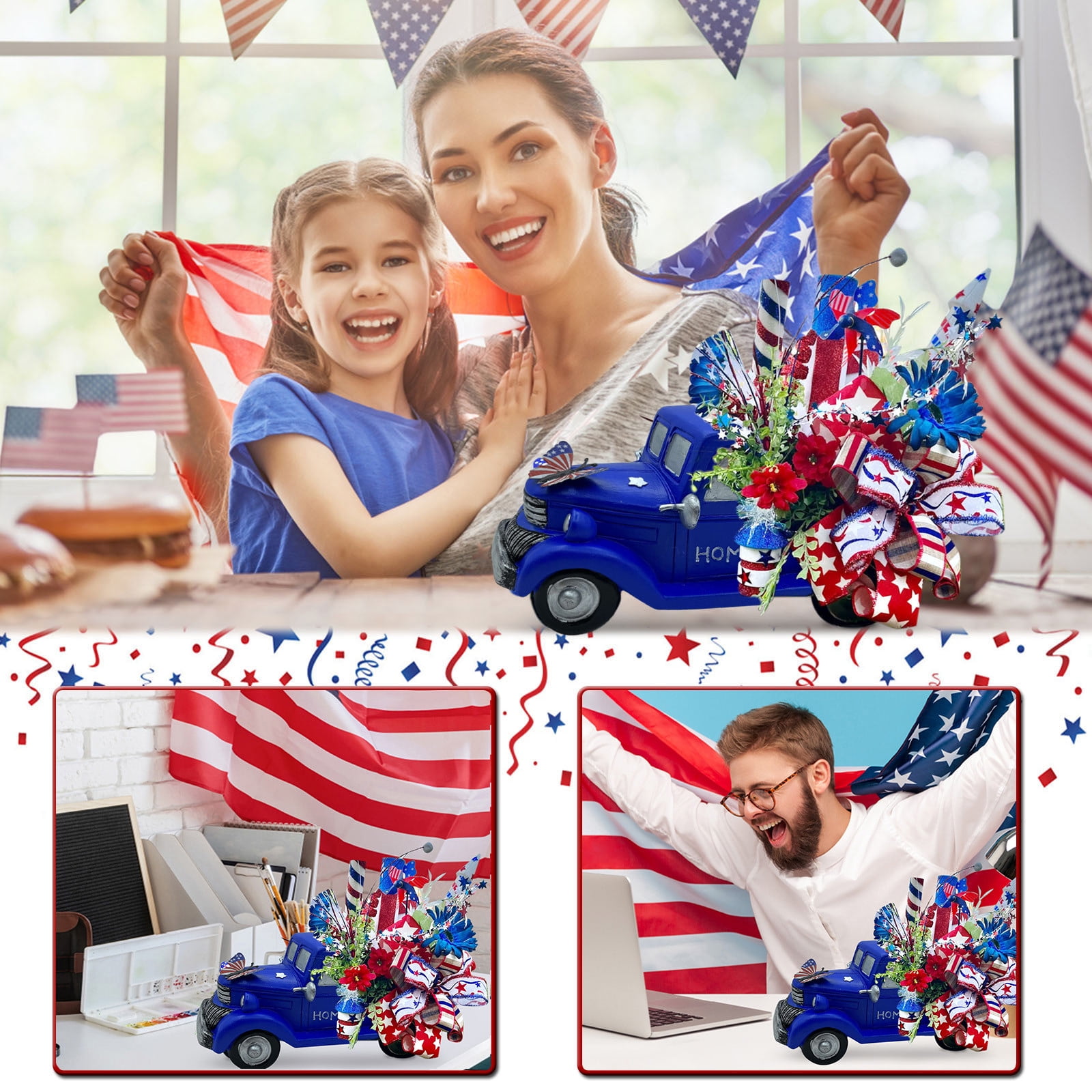 marioyuzhang Desktop Dress Up,Patriotic Red Centerpiece Independence ...