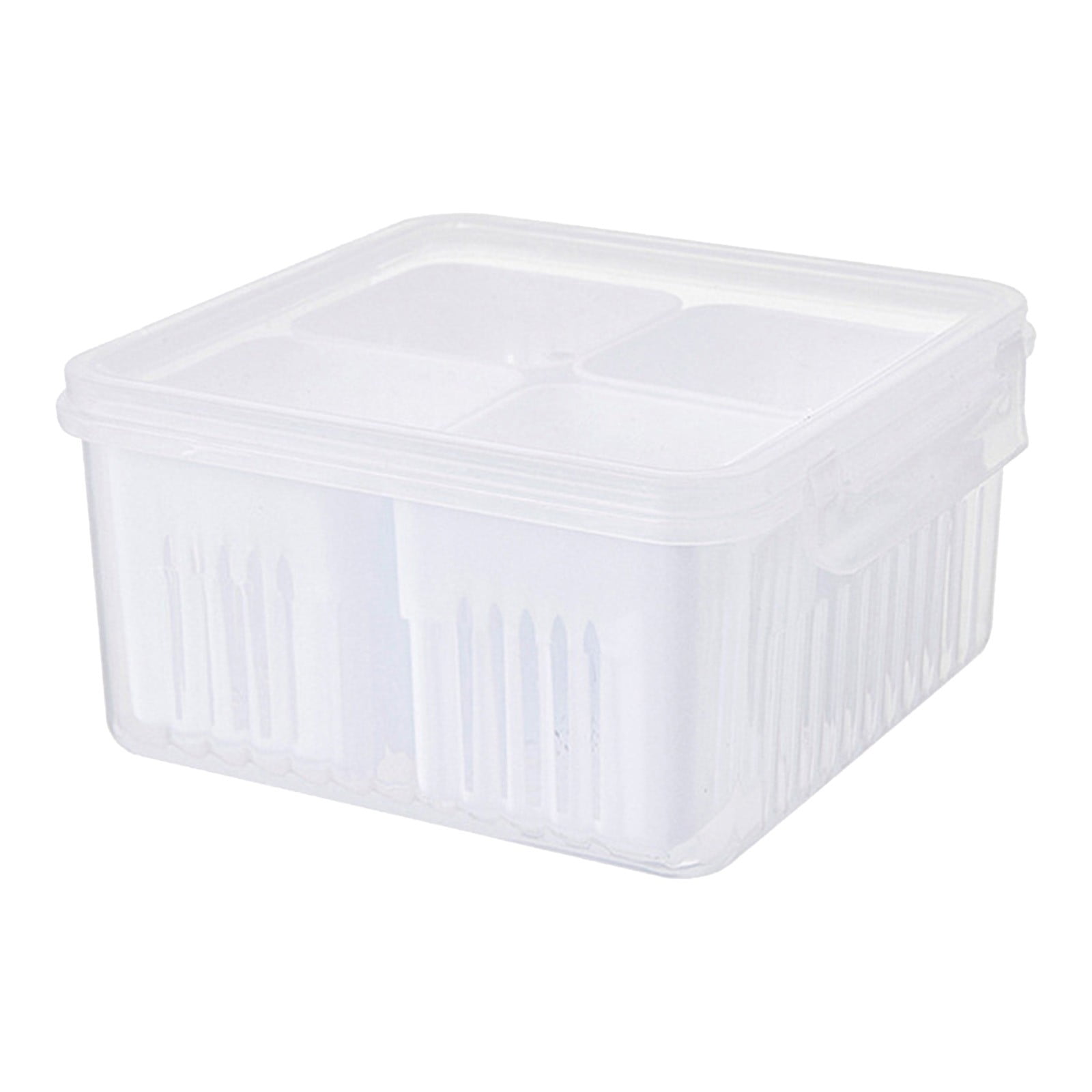 marioyuzhang Divided Vegetable Fruit Container with Lid Portable Tray ...