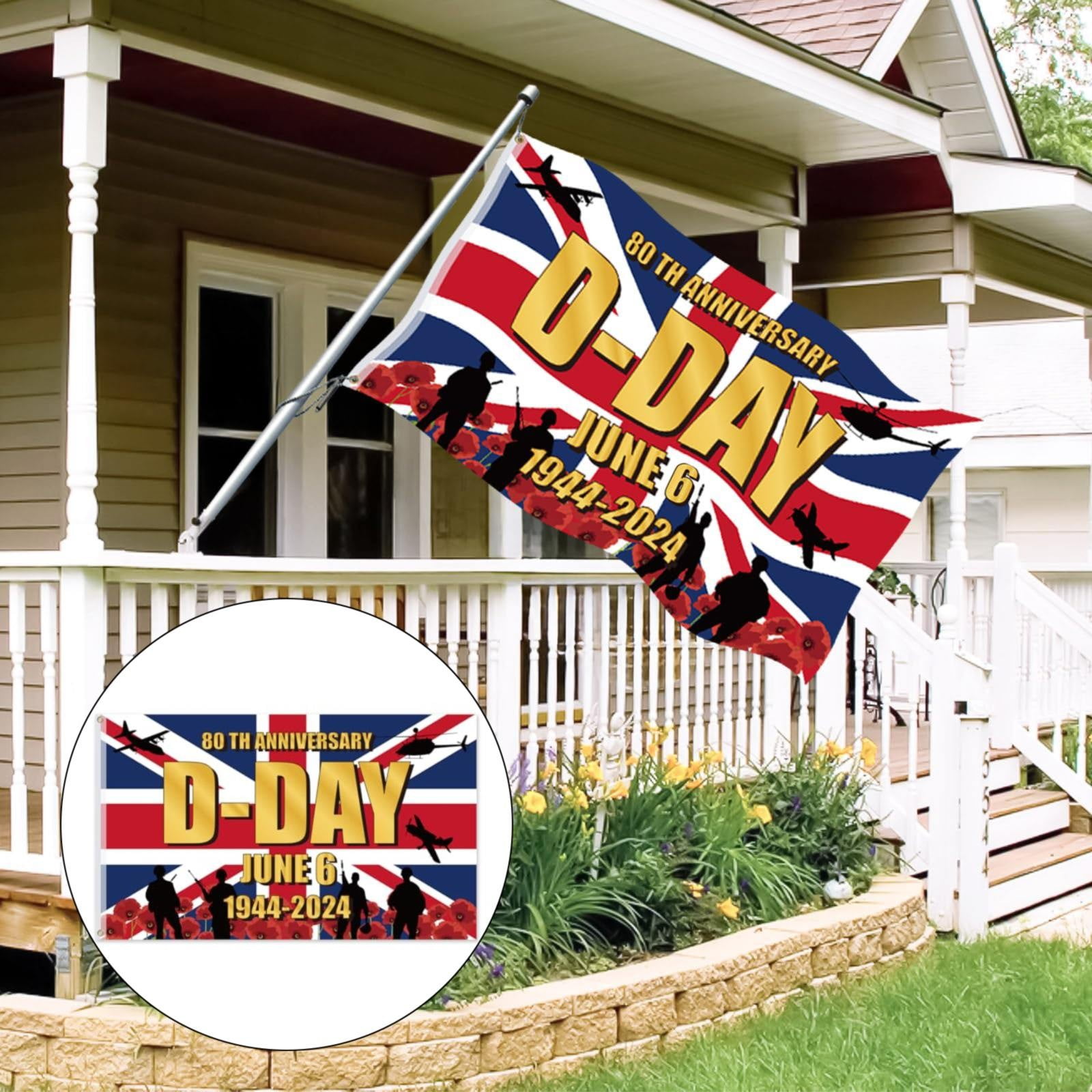 marioyuzhang Flag,Sesameless 80th Anniversary Flag 1944 2024 6th Flag 150 * 90cm 80th ...