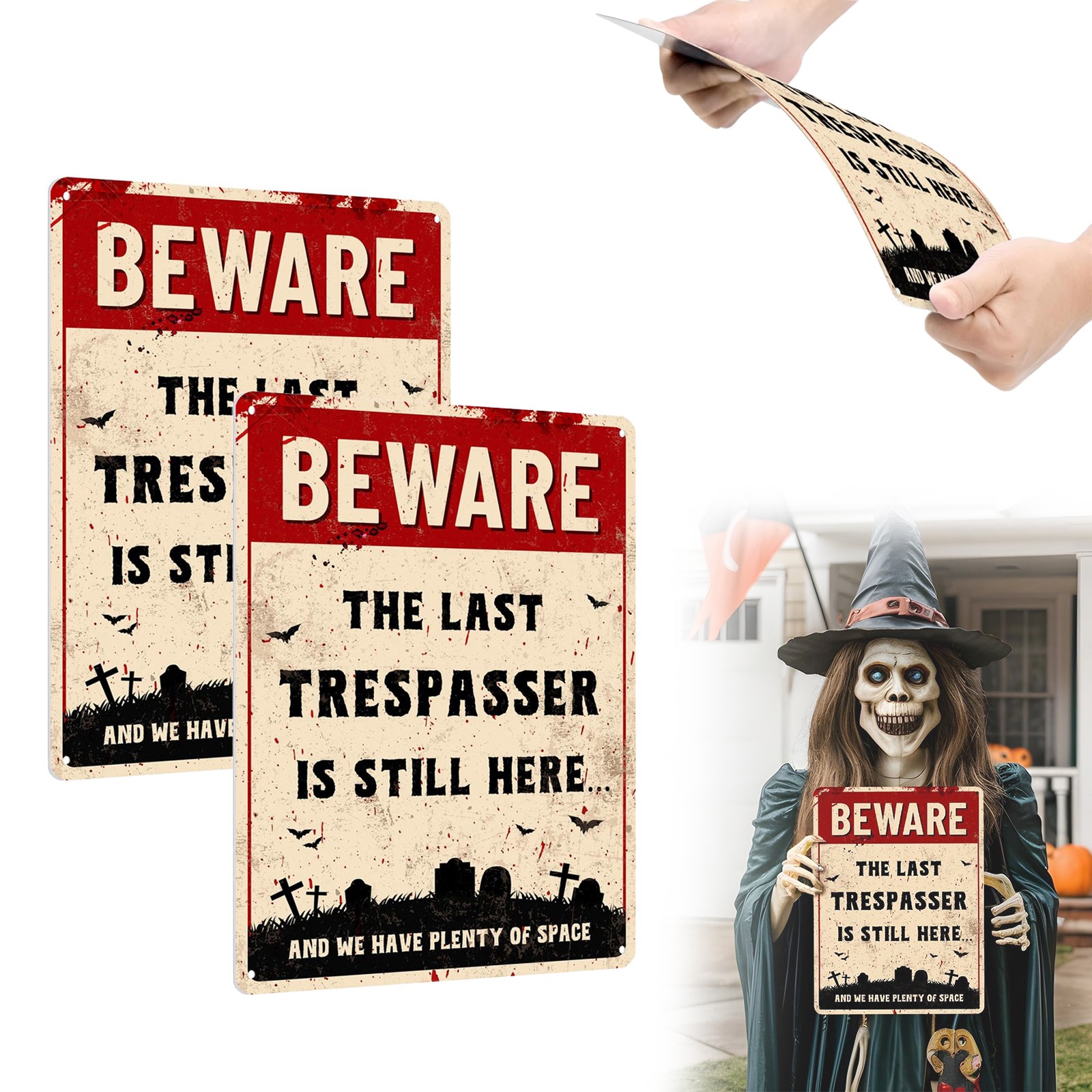 marioyuzhang Halloween Celebration 2 Funny Halloween Decoration Signs ...