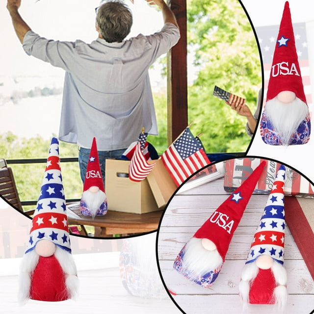 marioyuzhang Independence Day Doll Fourth of July Independence Day Gonk Gnomes American Flag ...