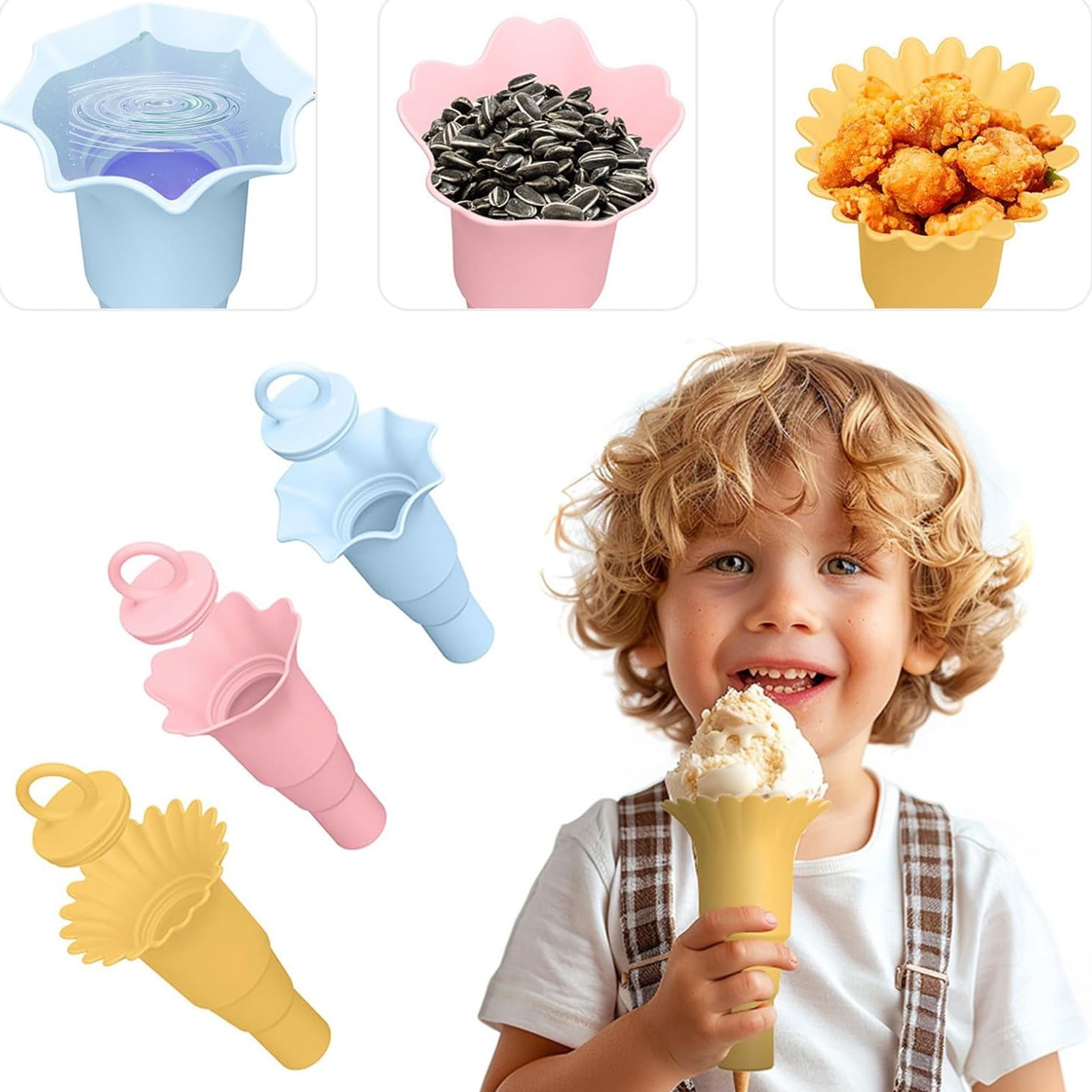 marioyuzhang Kitchen Essentials Children's Stand Silicone Ice Stand Ice ...