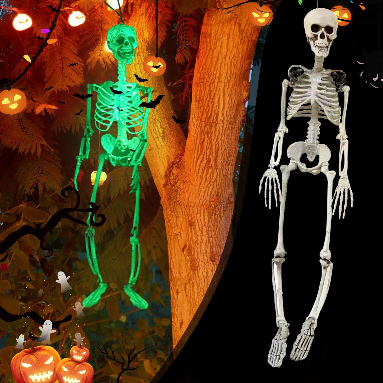 marioyuzhang Skeleton Bone Ornament,Glow In The Dark Skeleton Skeleton ...
