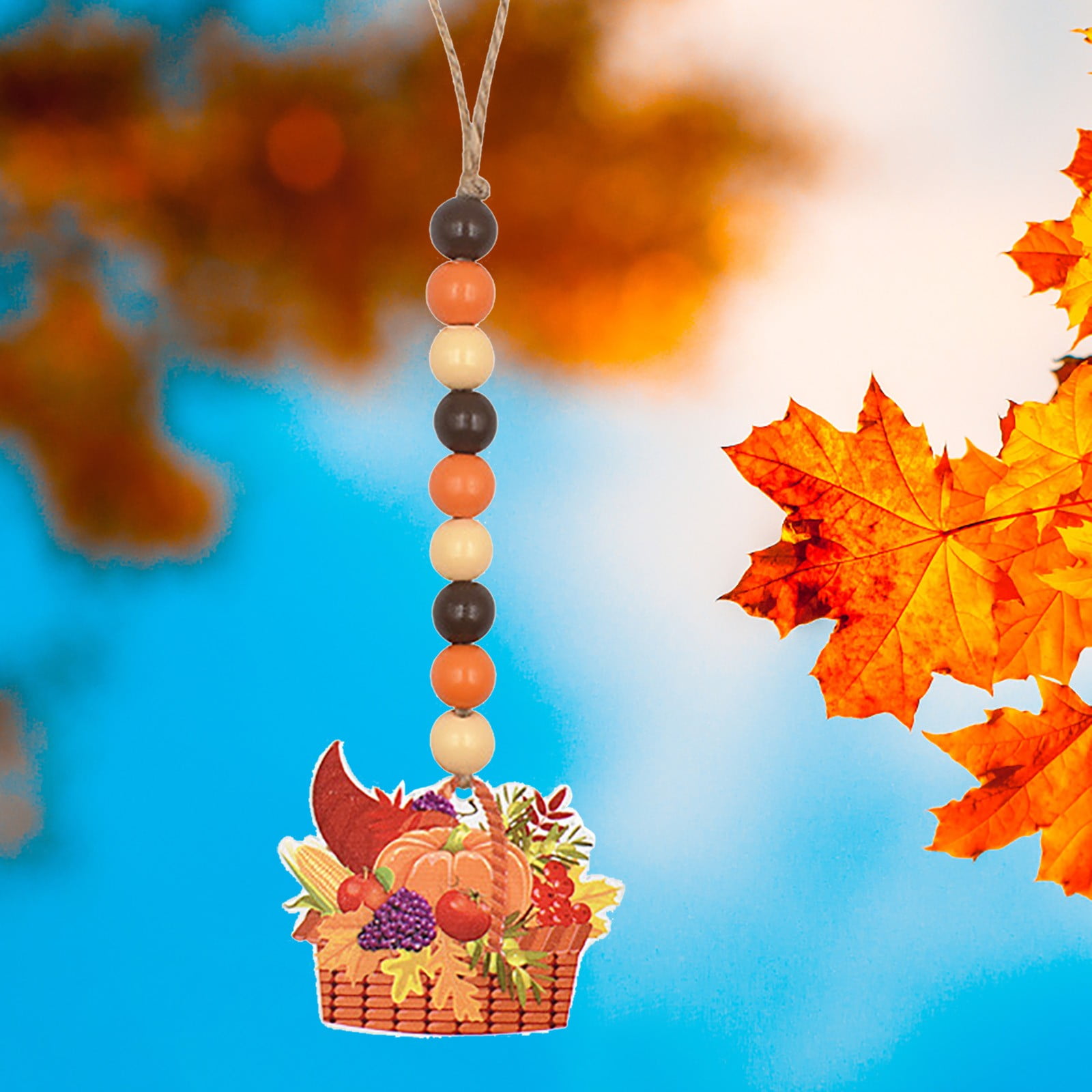 marioyuzhang Thanksgiving Day Rope Tassel Beads Creative Colorful Wood ...