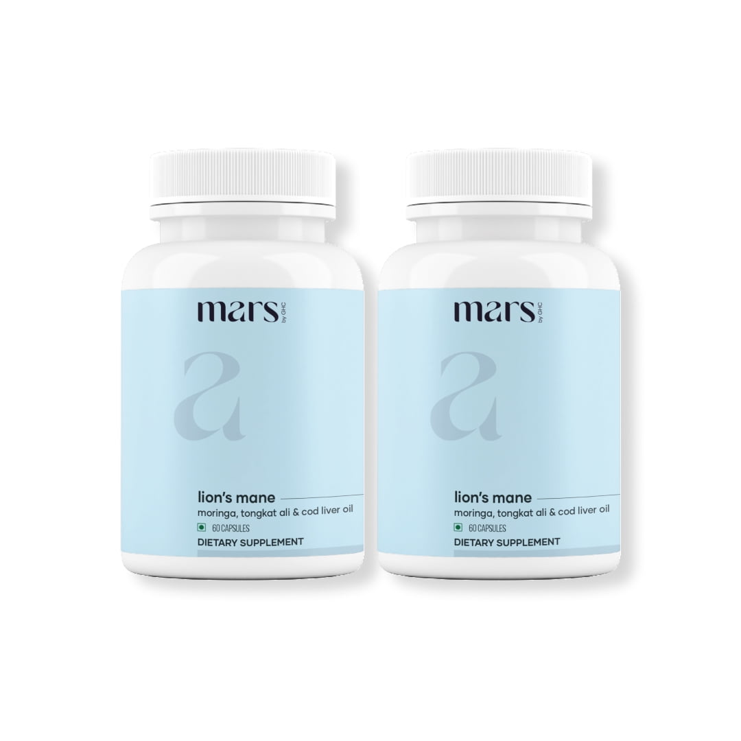 mars by GHC Pure Lion's Mane Caps: Powered with Moringa, Tongkat Ali ...