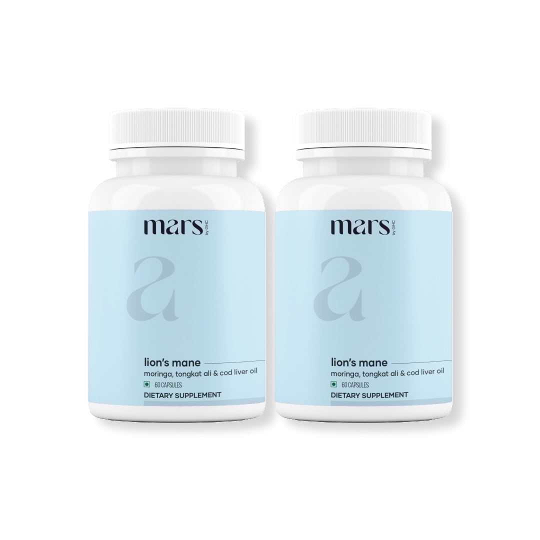mars by GHC Pure Lion's Mane Caps: Powered with Moringa, Tongkat Ali ...