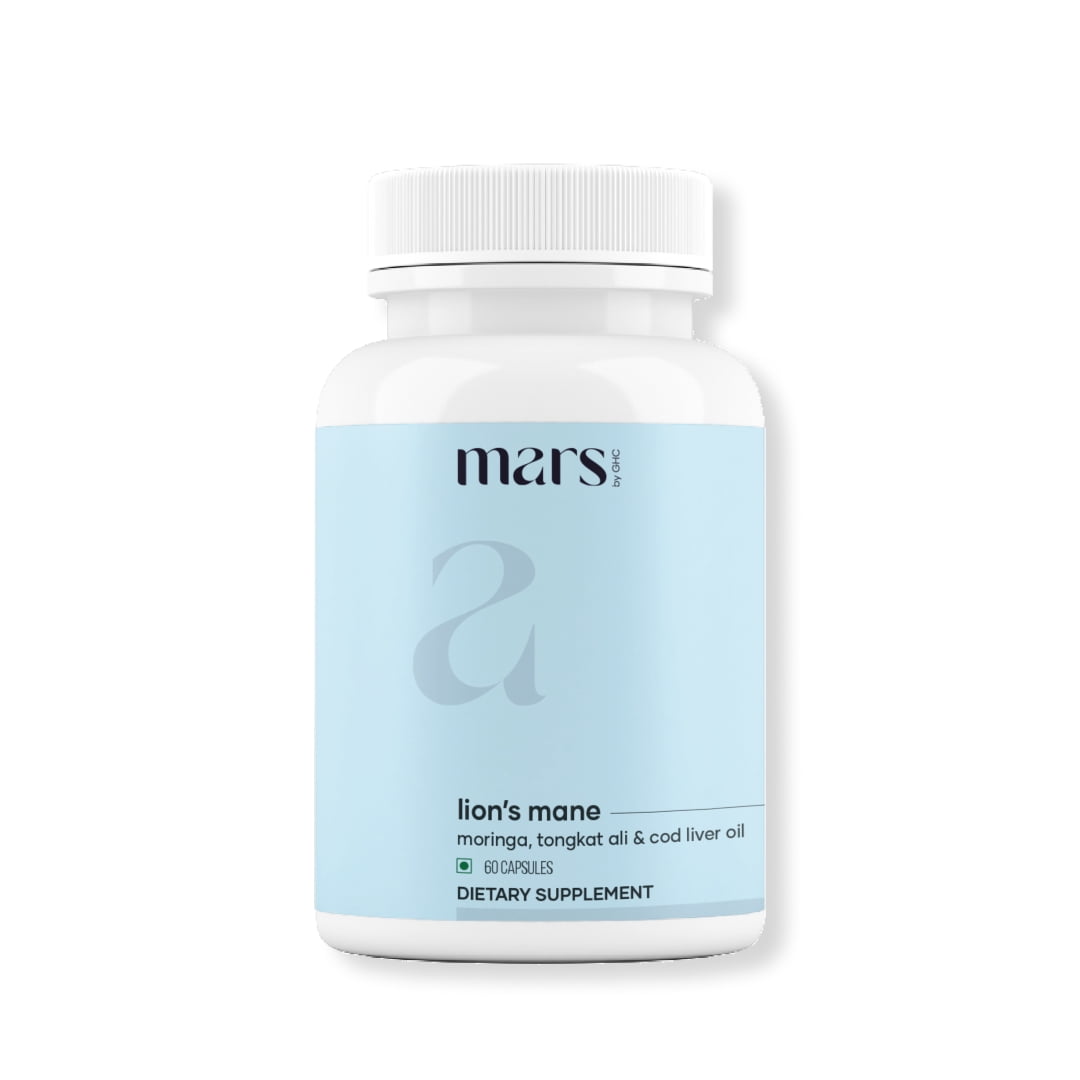 mars by GHC Pure Lion's Mane Caps: Powered with Moringa, Tongkat Ali ...