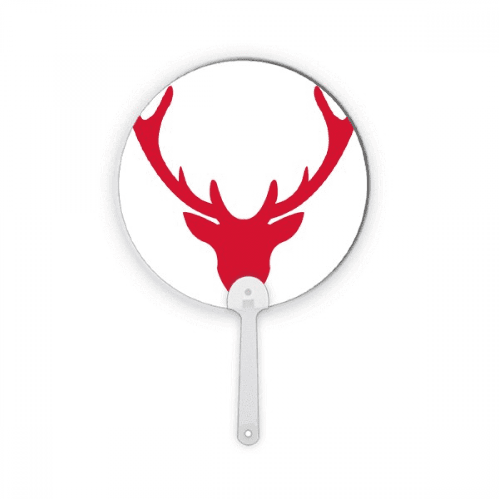 mas Elk Avatar Red Festival Plastic Round Handheld Fan Decorations ...