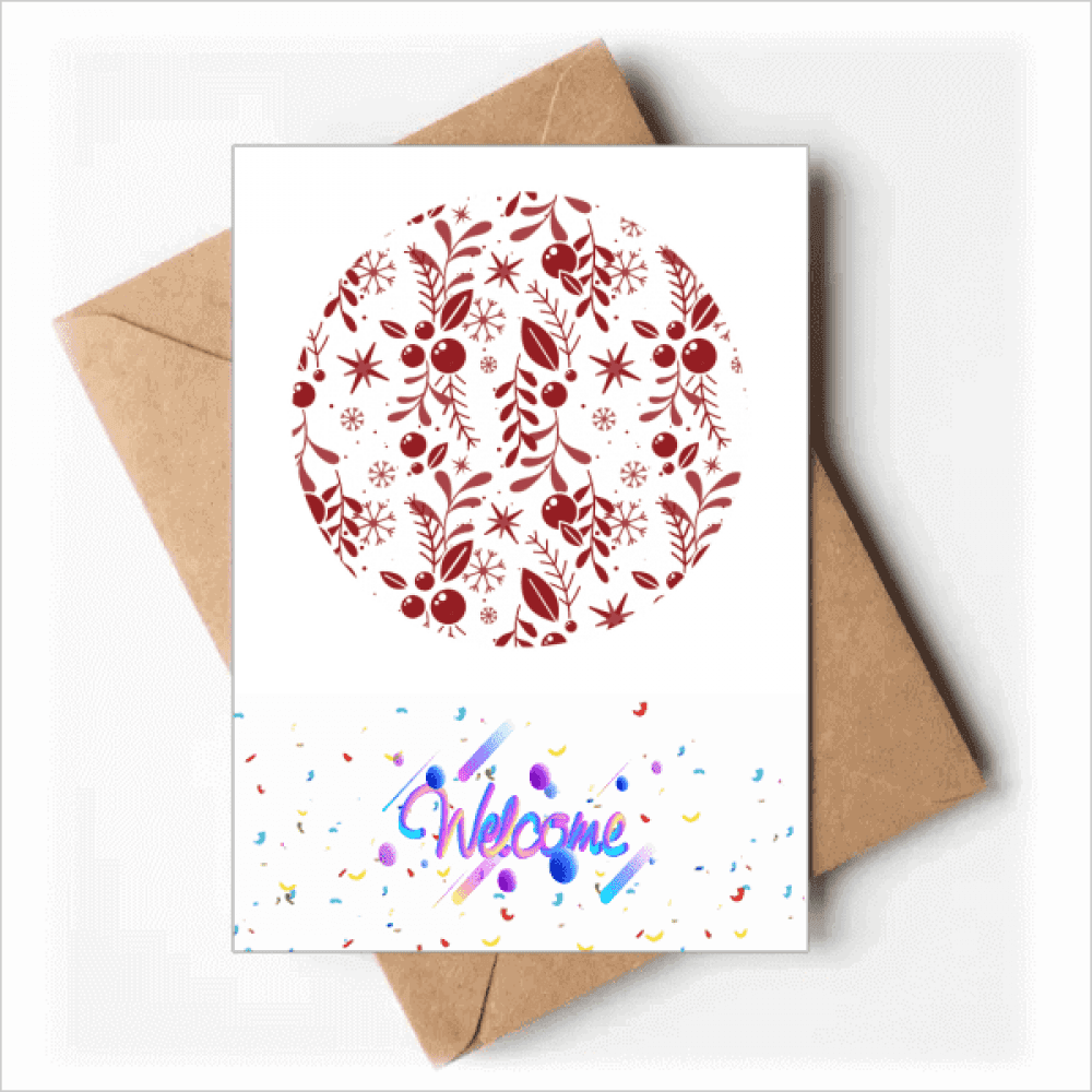 mas Red White Decoration Pattern Welcome Back Greeting Cards Envelopes ...