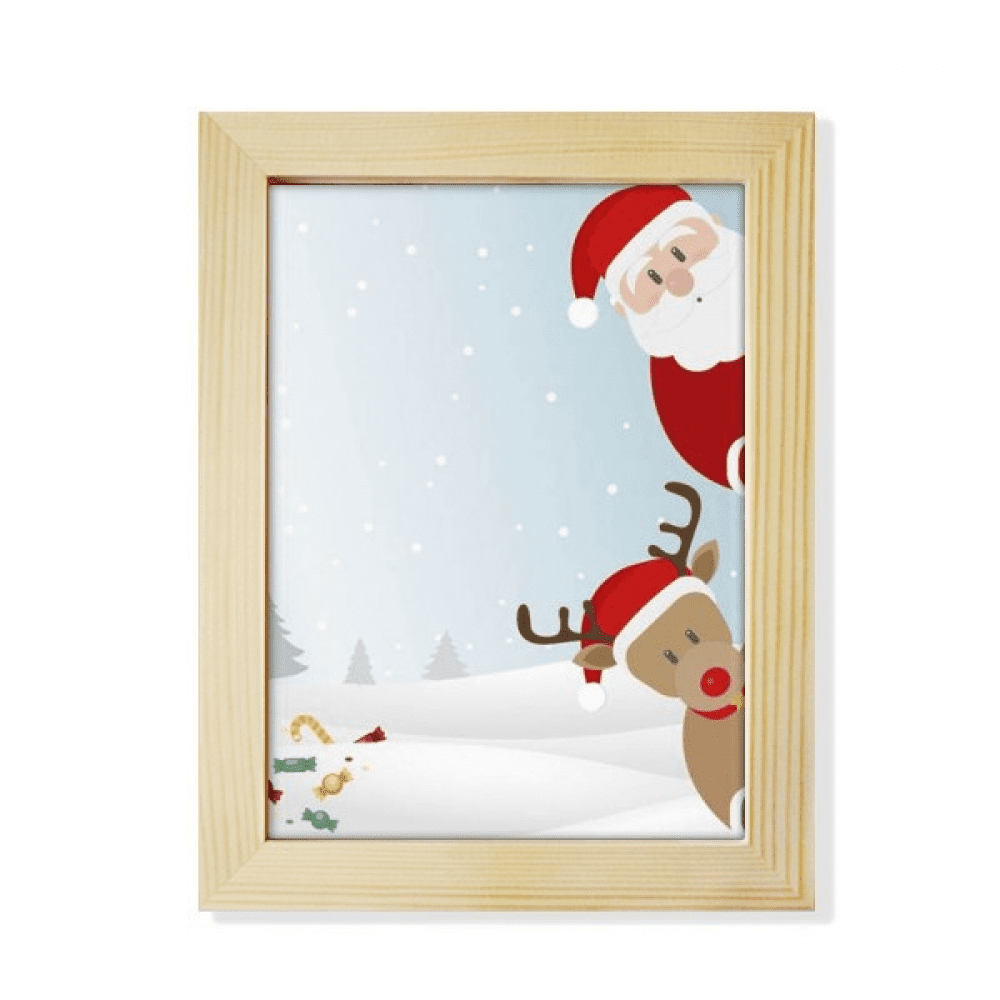 mas Santa Claus Elk Peep New Year Desktop Adorn Photo Frame Display Art ...