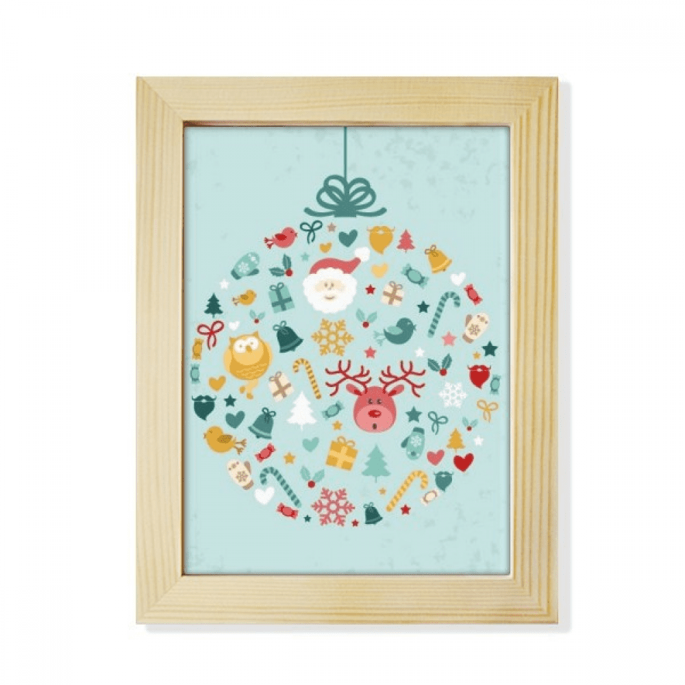 mas Santa Claus Elk Tree Blue Desktop Adorn Photo Frame Display Art ...