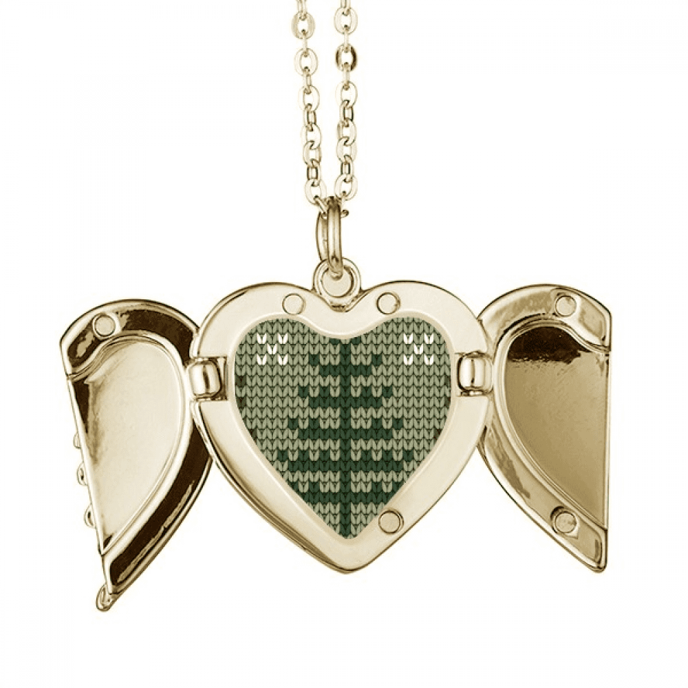 mas Tree Brown Elk Knit Pattern Folded Wings Peach Heart Pendant ...
