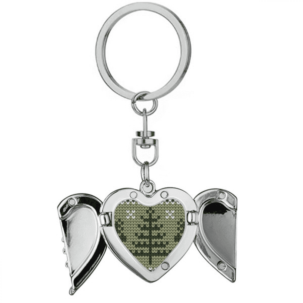 mas Tree Brown Elk Knit Pattern Heart Angel Wing Key Chain Holder ...