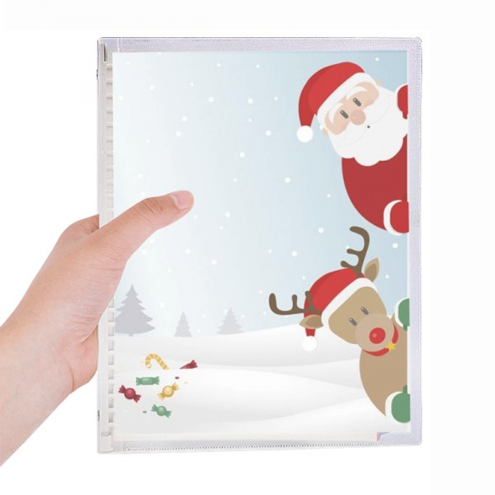 mas santa claus elk peep new year notebook loose diary refillable ...