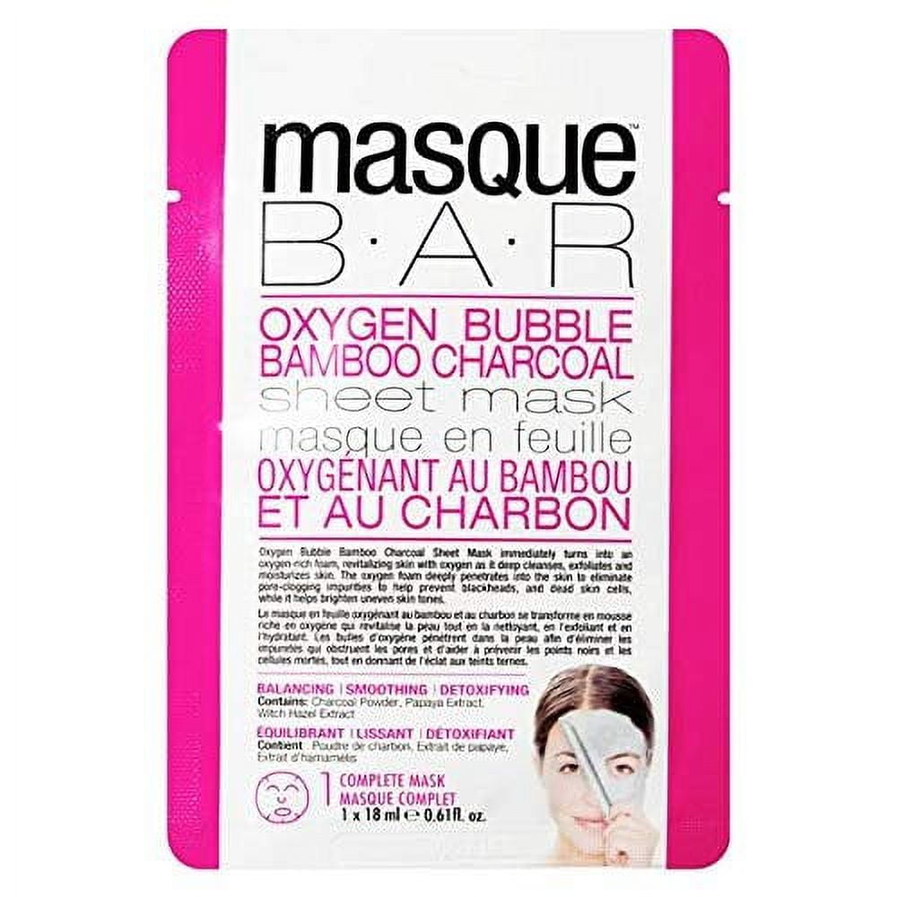 masque BAR Facial Sheet Mask with Oxygen Bubble Bamboo Charcoal 6 Pack ...