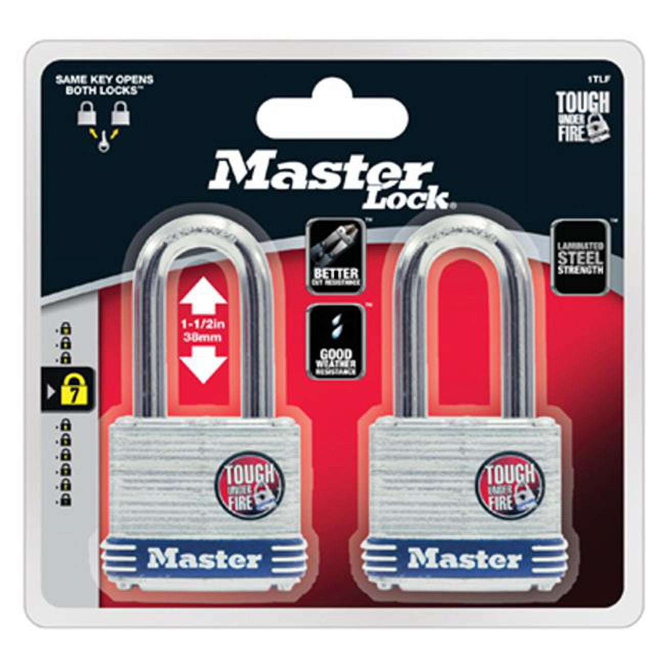 master lock co 1tlf 2 Pack, 1-3/4" Laminated Steel Body Padlock ...
