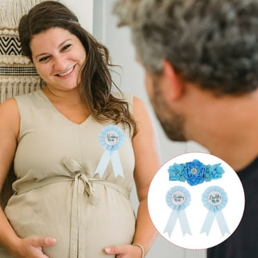 Brosash Mom To Be & Dad To Be Baby Shower Sash Bundle - White with Gold ...