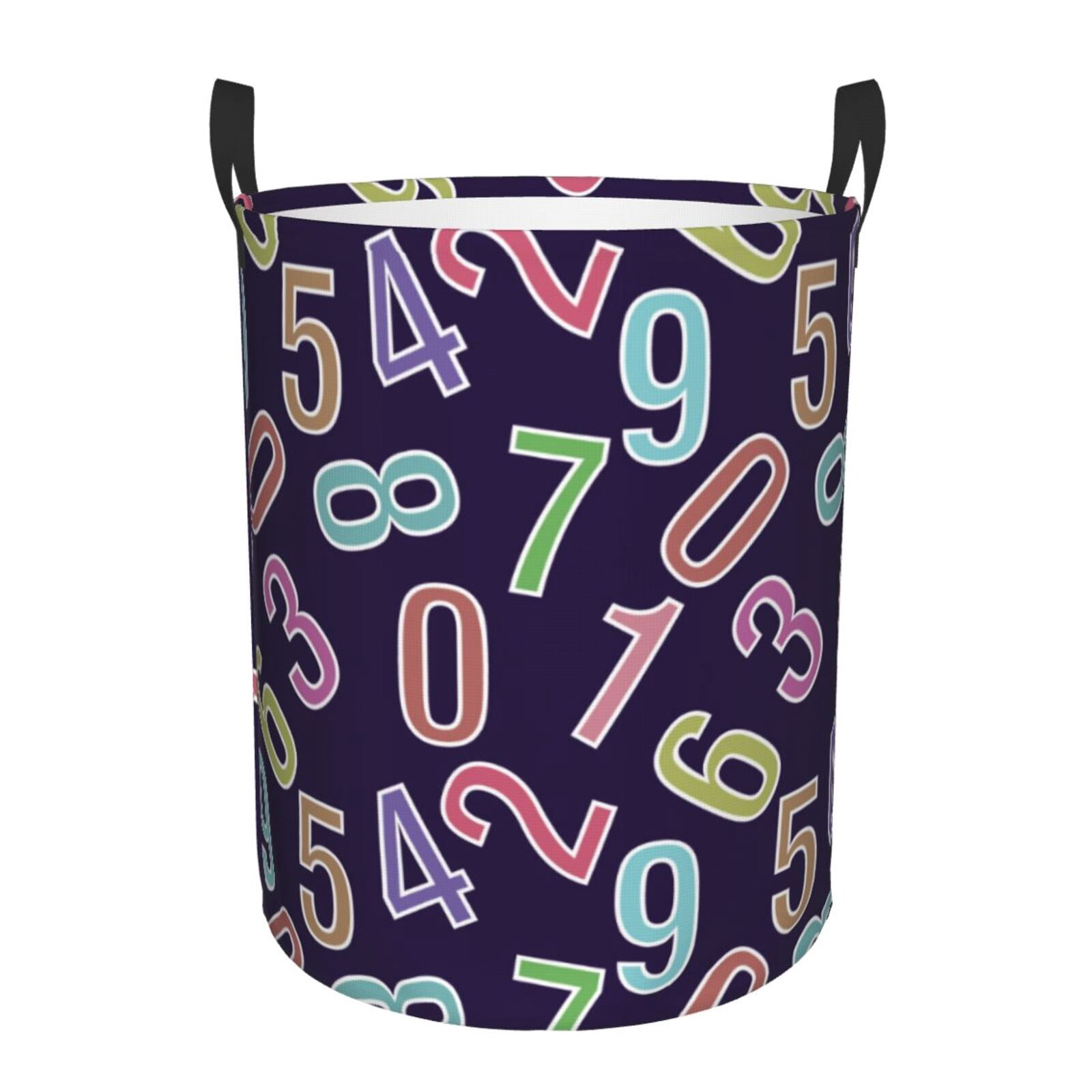 math numbers color Laundry Basket with Handles - Freestanding Laundry ...