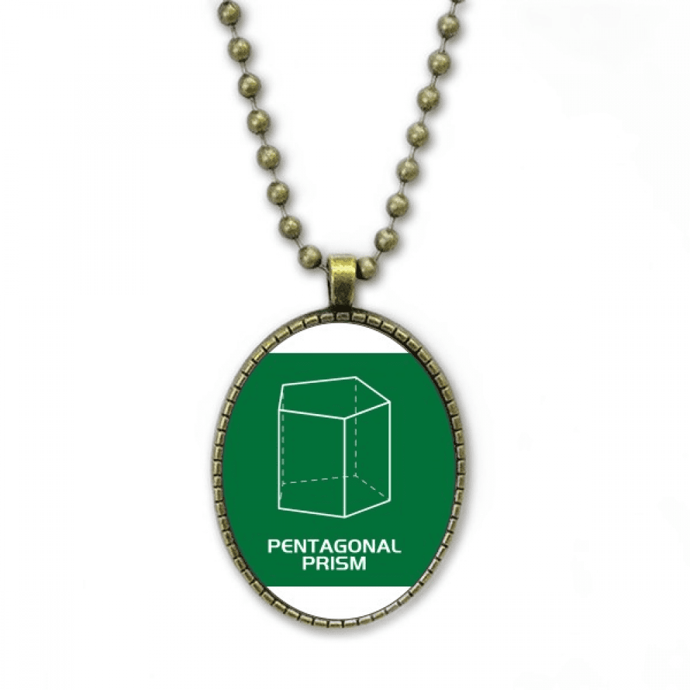 mathematical geometric sppentagonal prism necklace vintage chain bead ...
