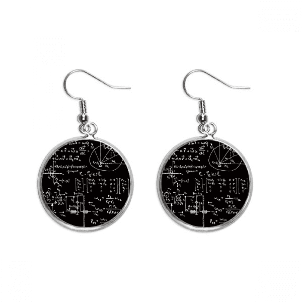 matrix mathematical formulas science calculus ear dangle silver drop ...