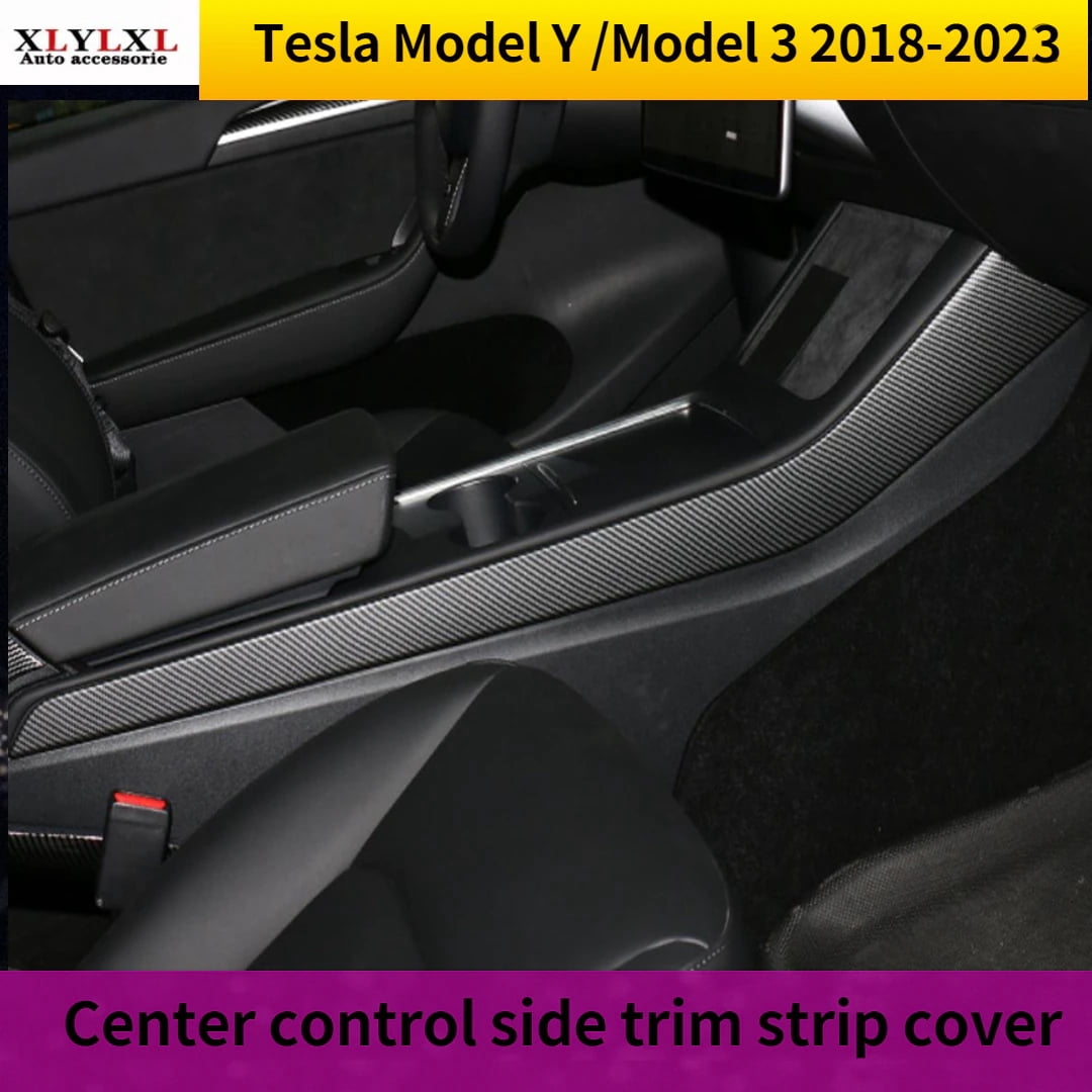 matte Carbon fiber White black for Tesla Model 3 Center control side ...
