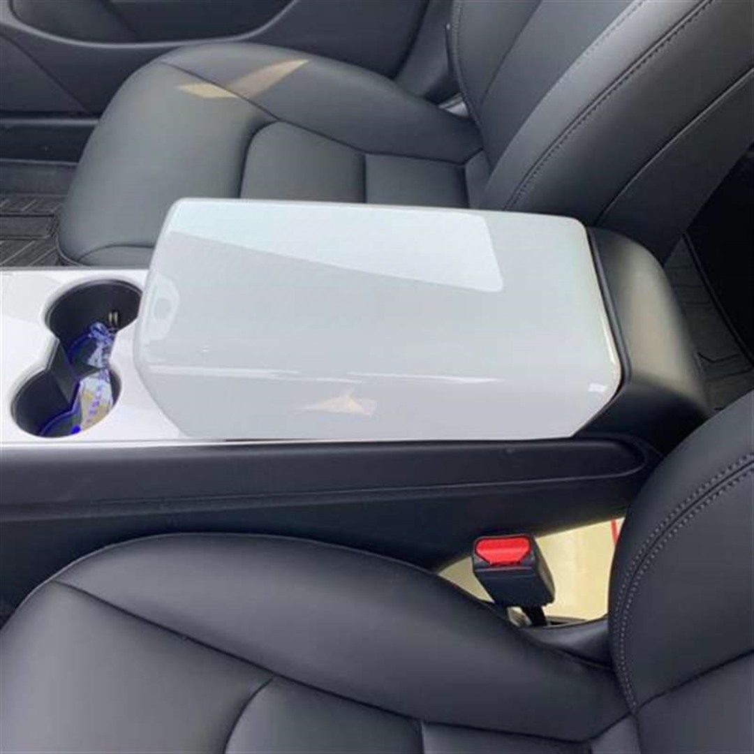 matte Carbon fiber back for Tesla Model 3 Center Console Seat Armrest ...