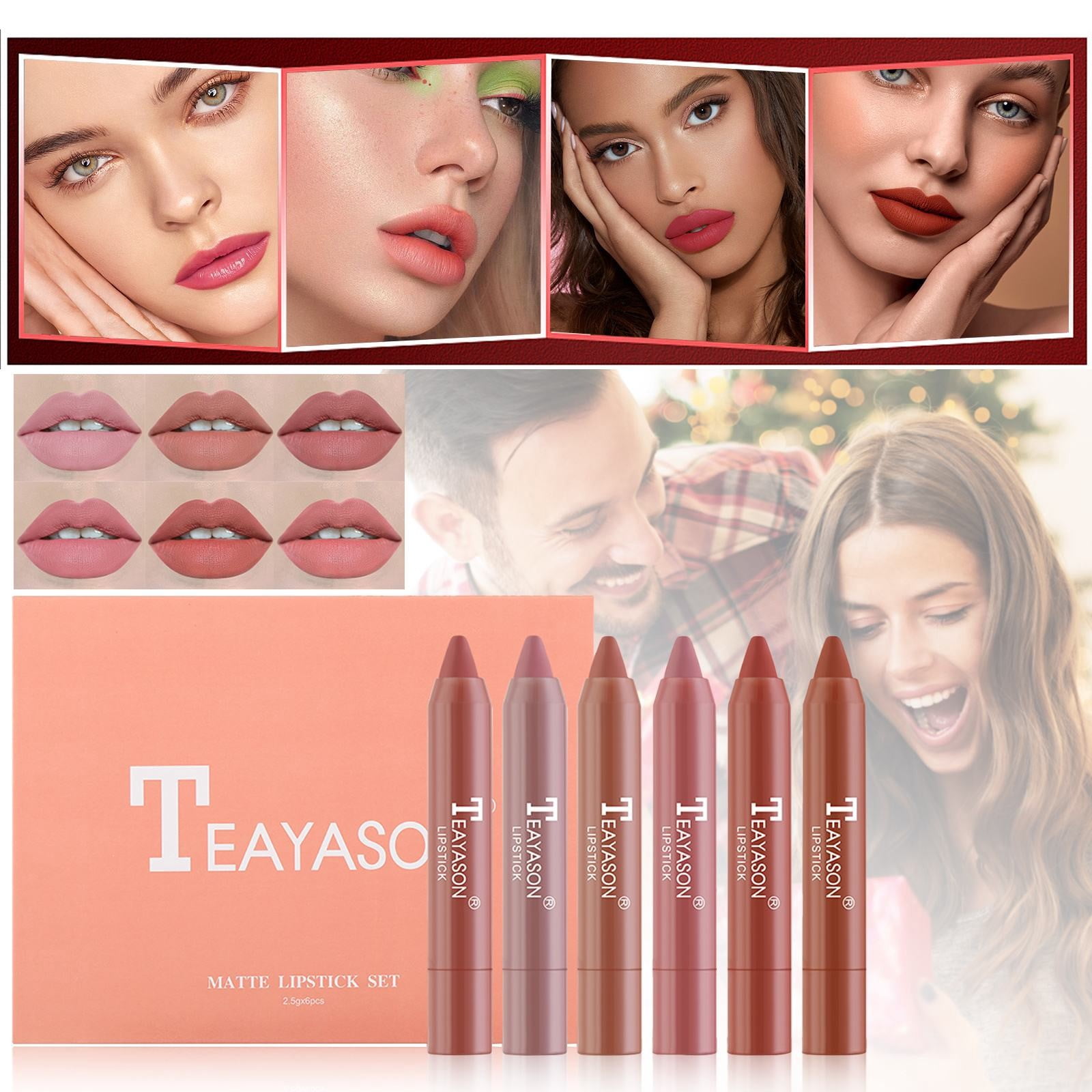 matte crayon lipstick 12 colors, matte velvet lipstick makeup smooth ...