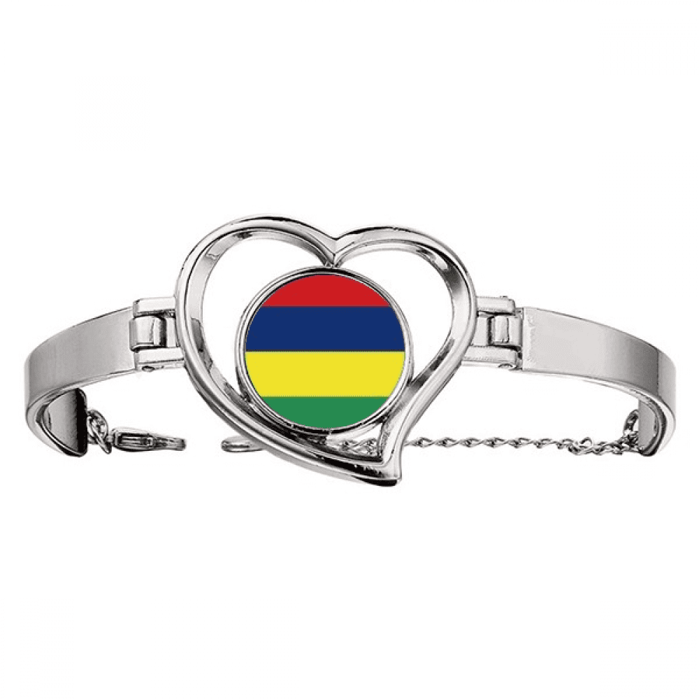 mauritius national flag afcountry bracelet heart jewelry wire bangle ...