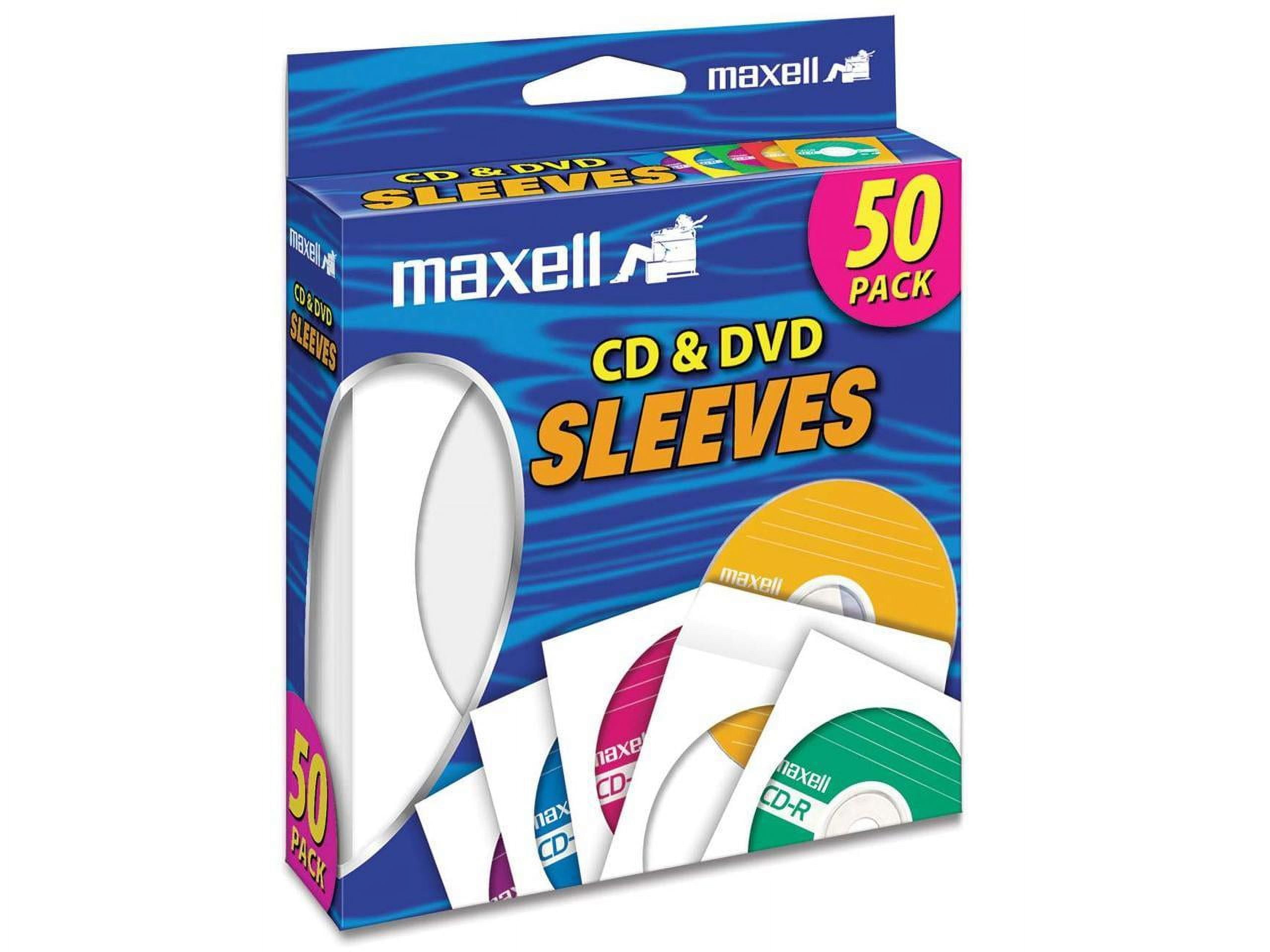 Maxell 190135 - White CD/DVD Disc Sleeves, Slide Insert Style, 50-Pack ...