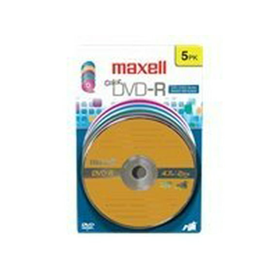 Maxell 4.7GB 16X Blank Recordable DVD-R, 5 Packs Blister Pack, Model 638033 - Walmart.com