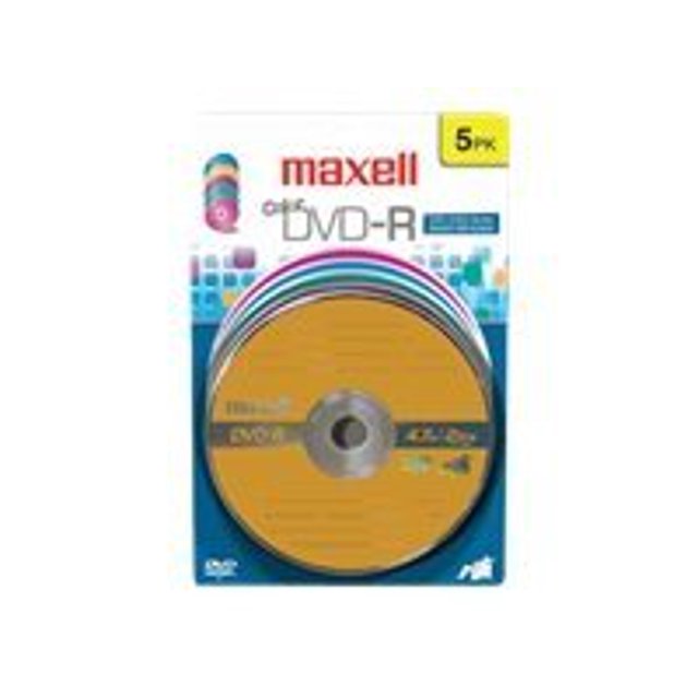 Maxell 638033 Dvd-R Assorted Color 5 Count - Walmart Business Supplies