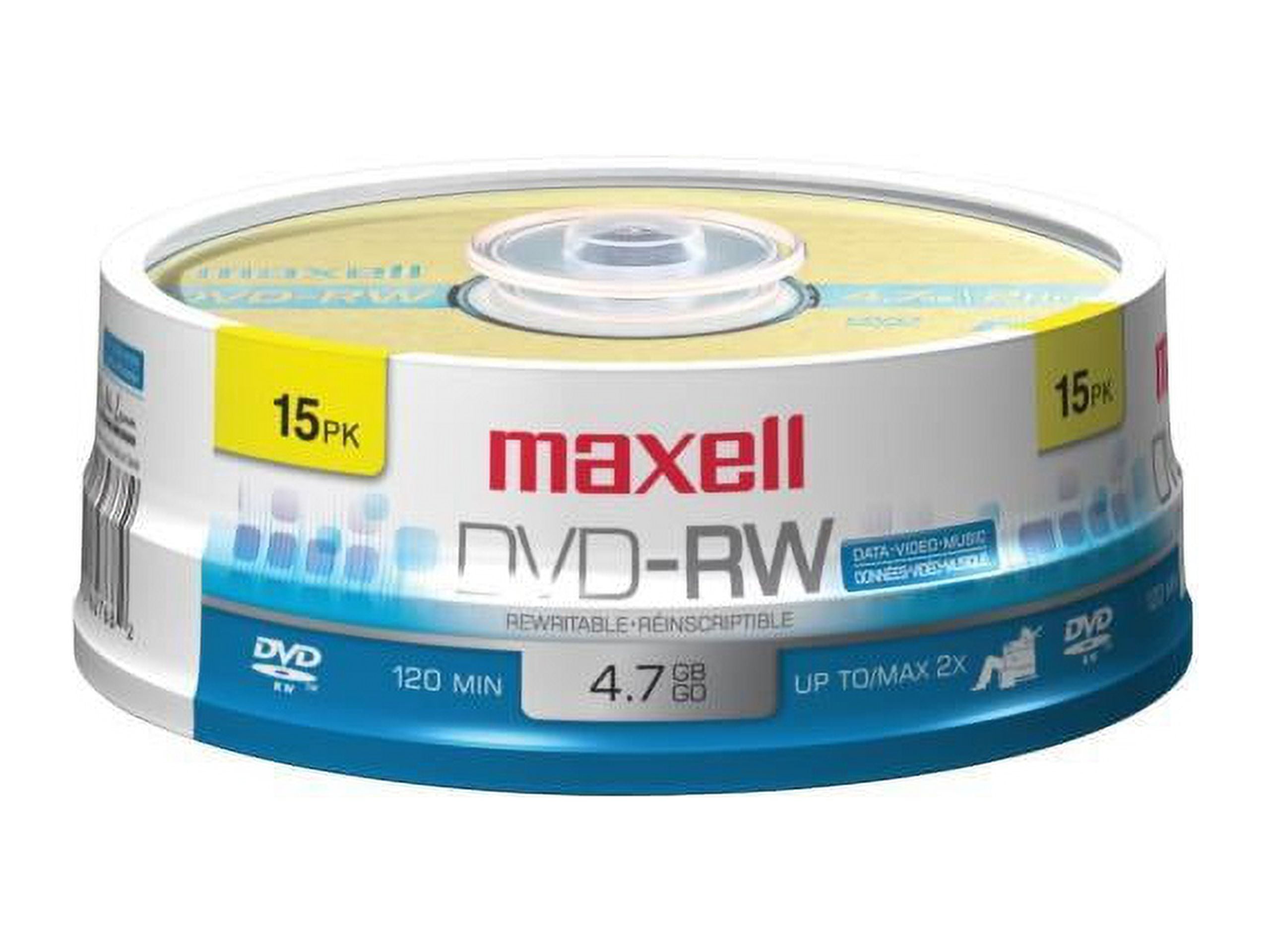 Burn Recordable DVD-RW Disks, 4.7GB, 2x Speed, Gold, 15/Pack Spindle ...