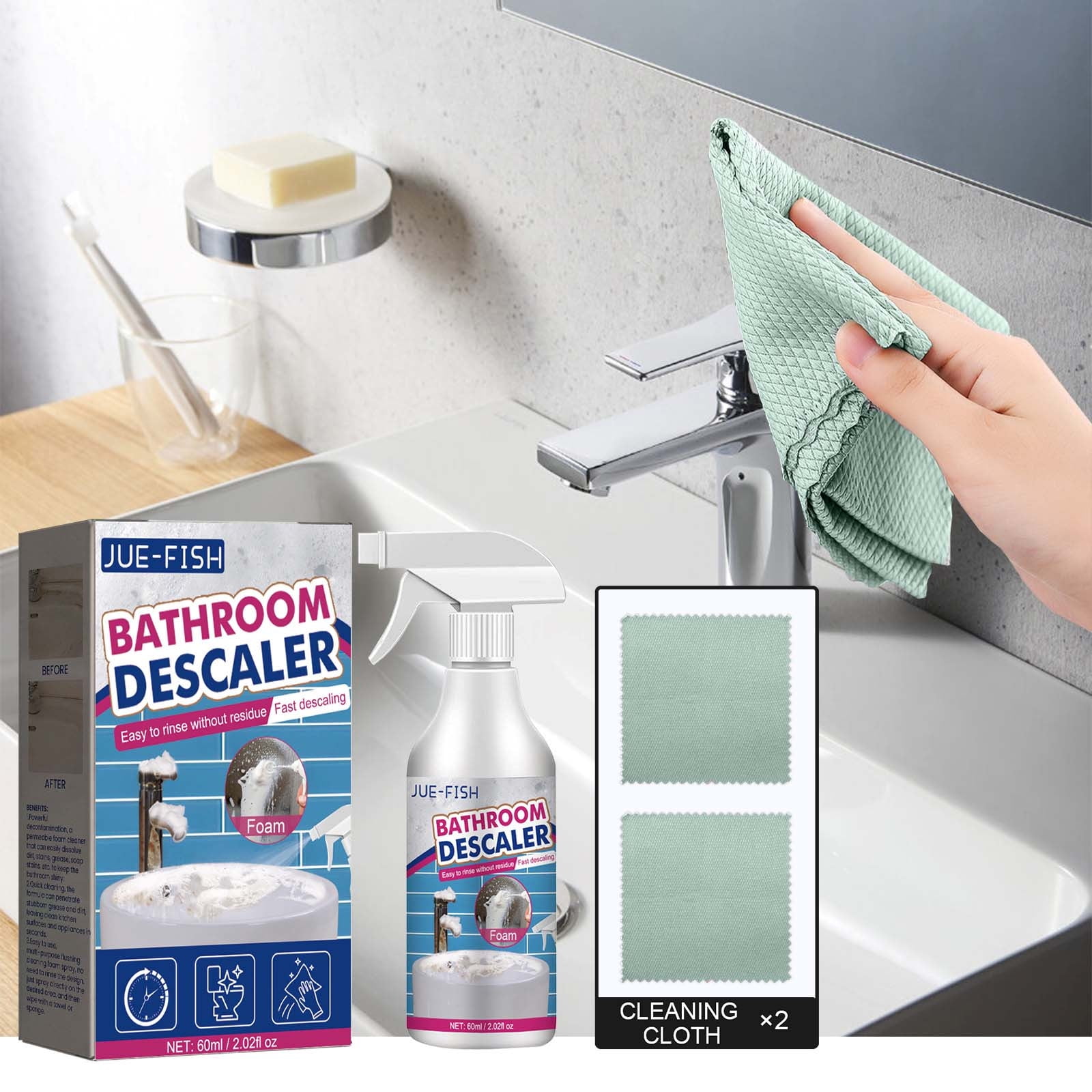 maxiaoxia Bathroom Descaler Spray, Bathroom Descaler Cleaner, Stubborn ...